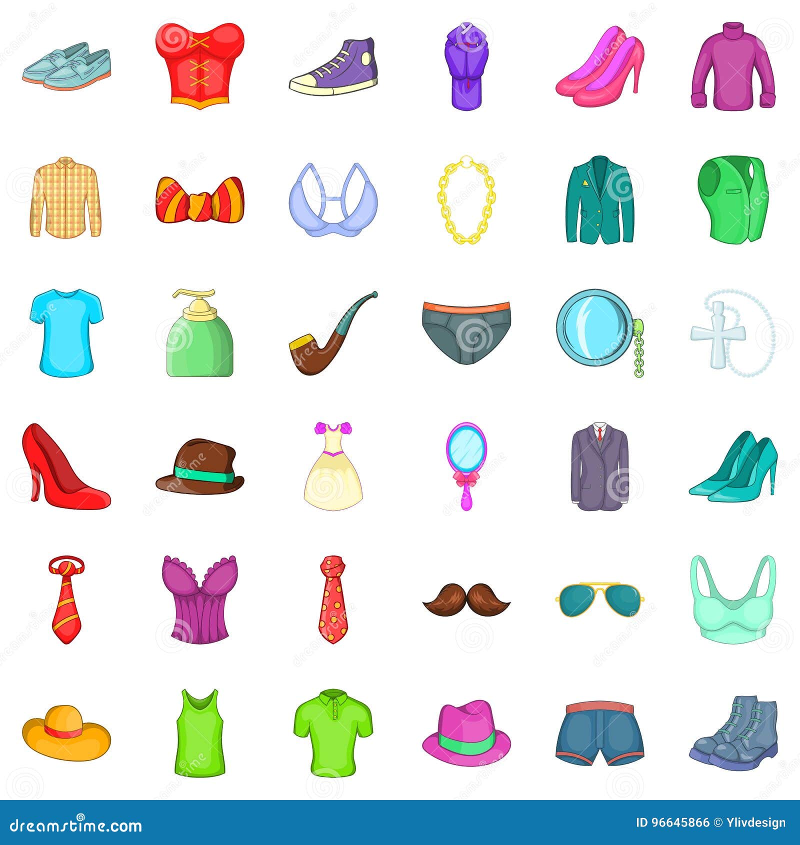 Hipster Accessories Icons Set, Cartoon Style Stock Vector ...