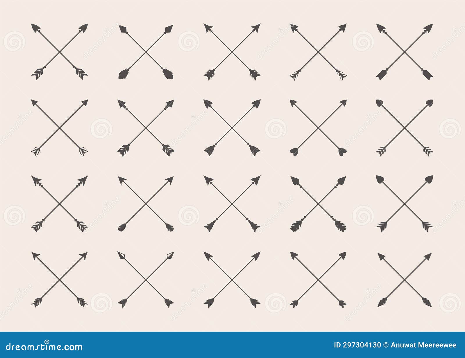 Hipster Arrow Cross in Boho Style Tribal Arrows Stock Vector ...