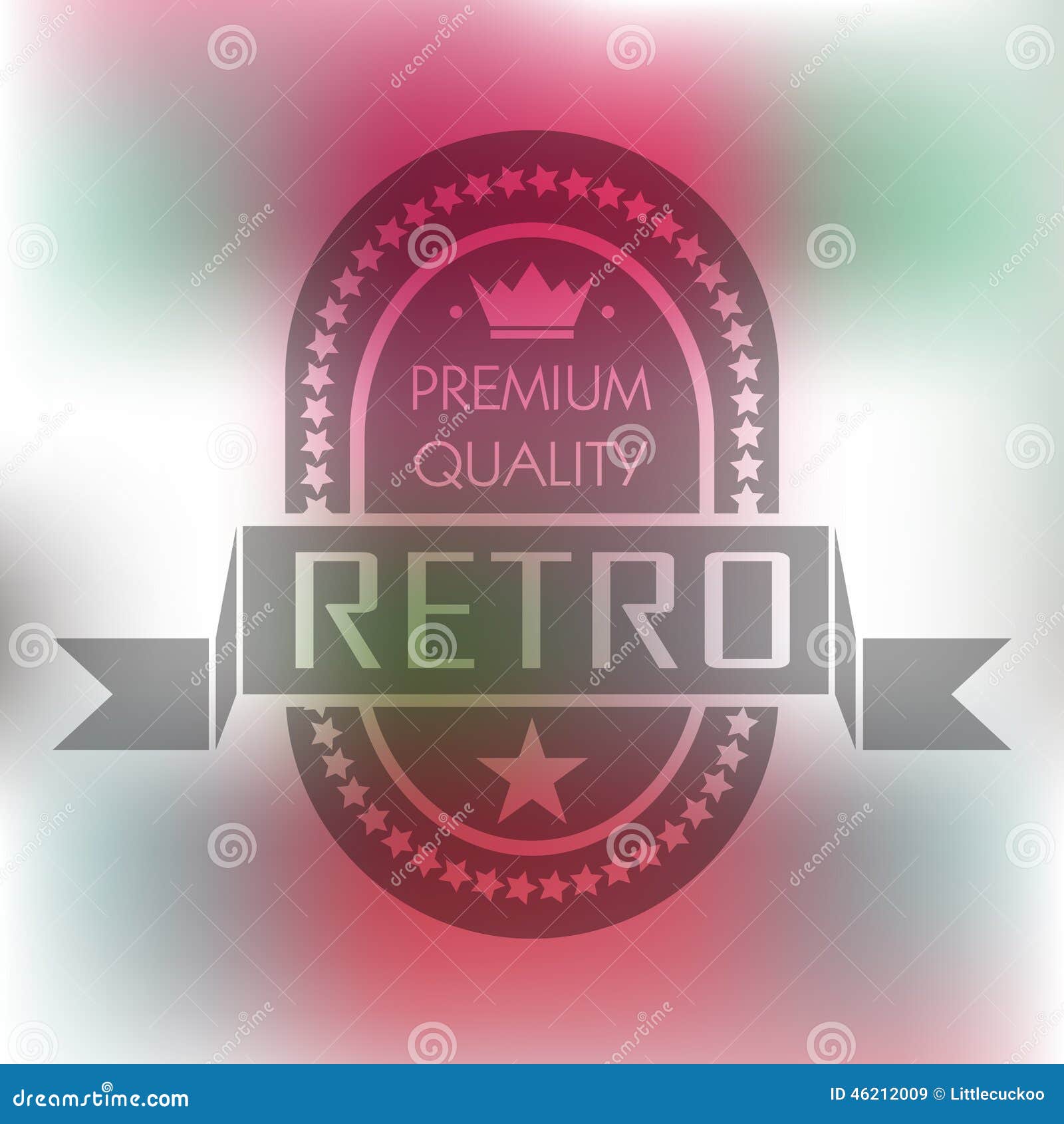 Hipster Blur Retro Vintage Label Background with Crown Stock Vector ...
