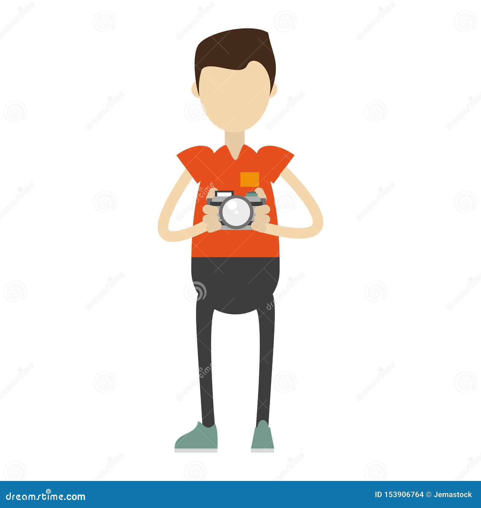 Hipster Boy with Analogic Camera Stock Vector - Illustration of happy ...