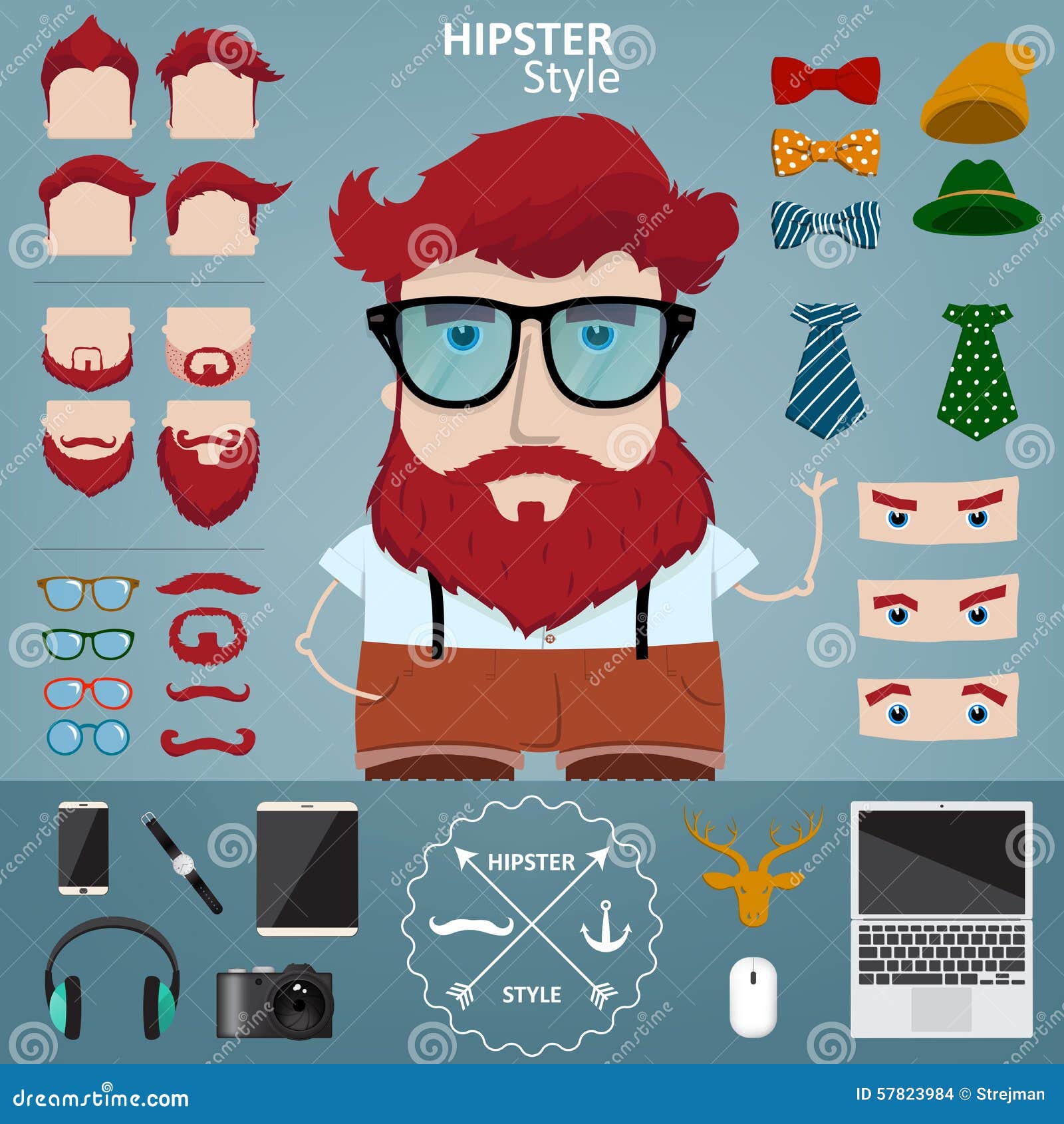 Hipster Character Illustration Stock Vector - Illustration of people ...