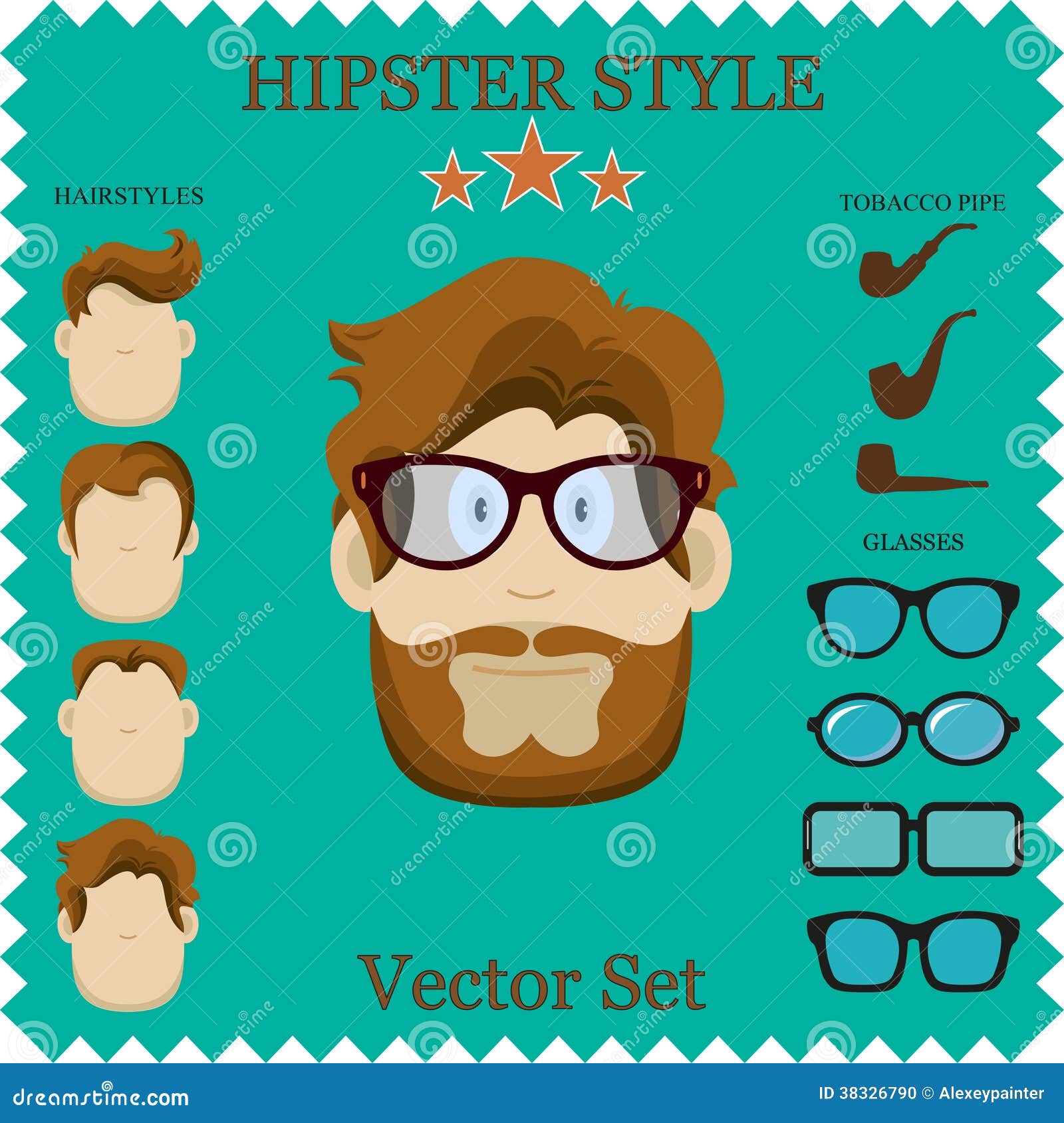 Hipster Character Vector Illustration with Hipster Elements and Icons ... Hipster Character Vector Illustration with Hipster Elements and Icons ...