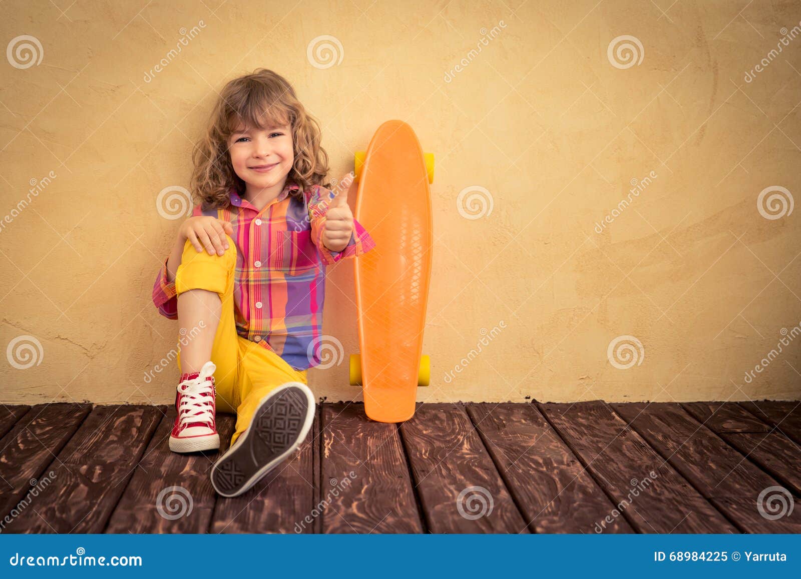 Hipster Child with Skateboard Stock Image - Image of person, leisure ...