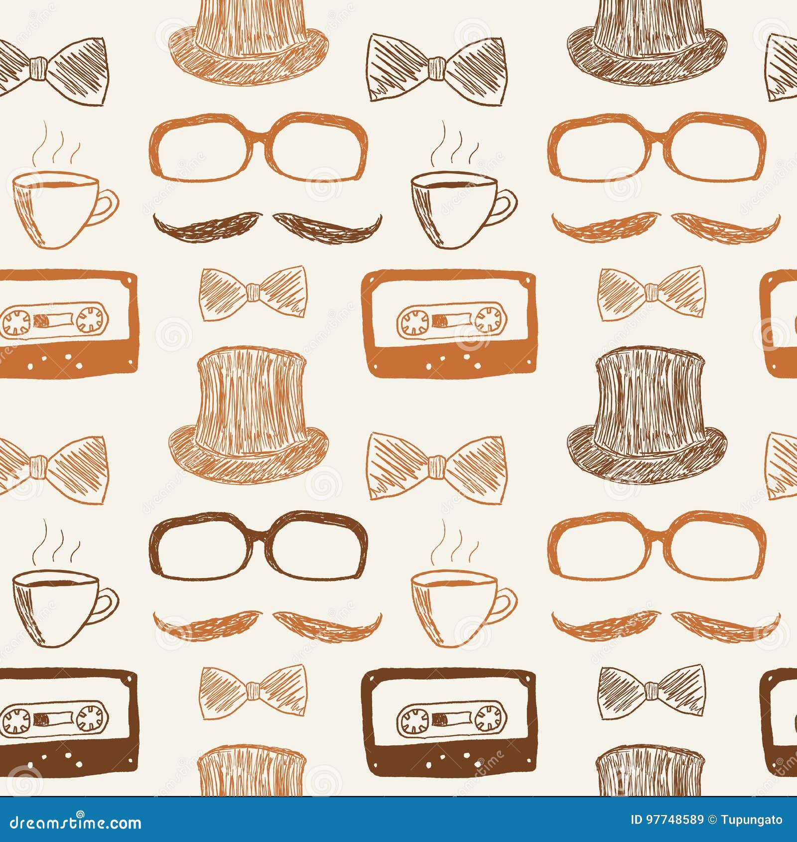 Hipster doodle stock vector. Illustration of doodle, elegance - 97748589