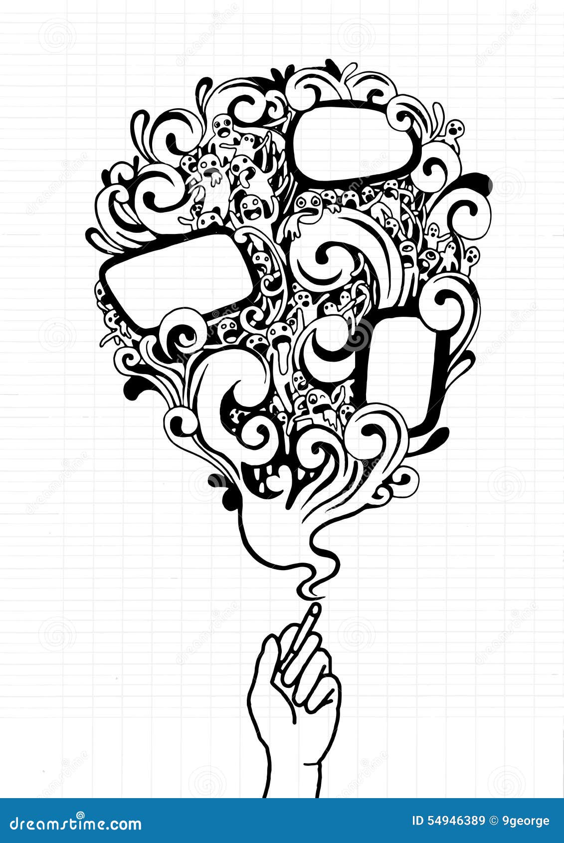 Nicotine Monster Smoking Cravings Stock Illustration | CartoonDealer ...