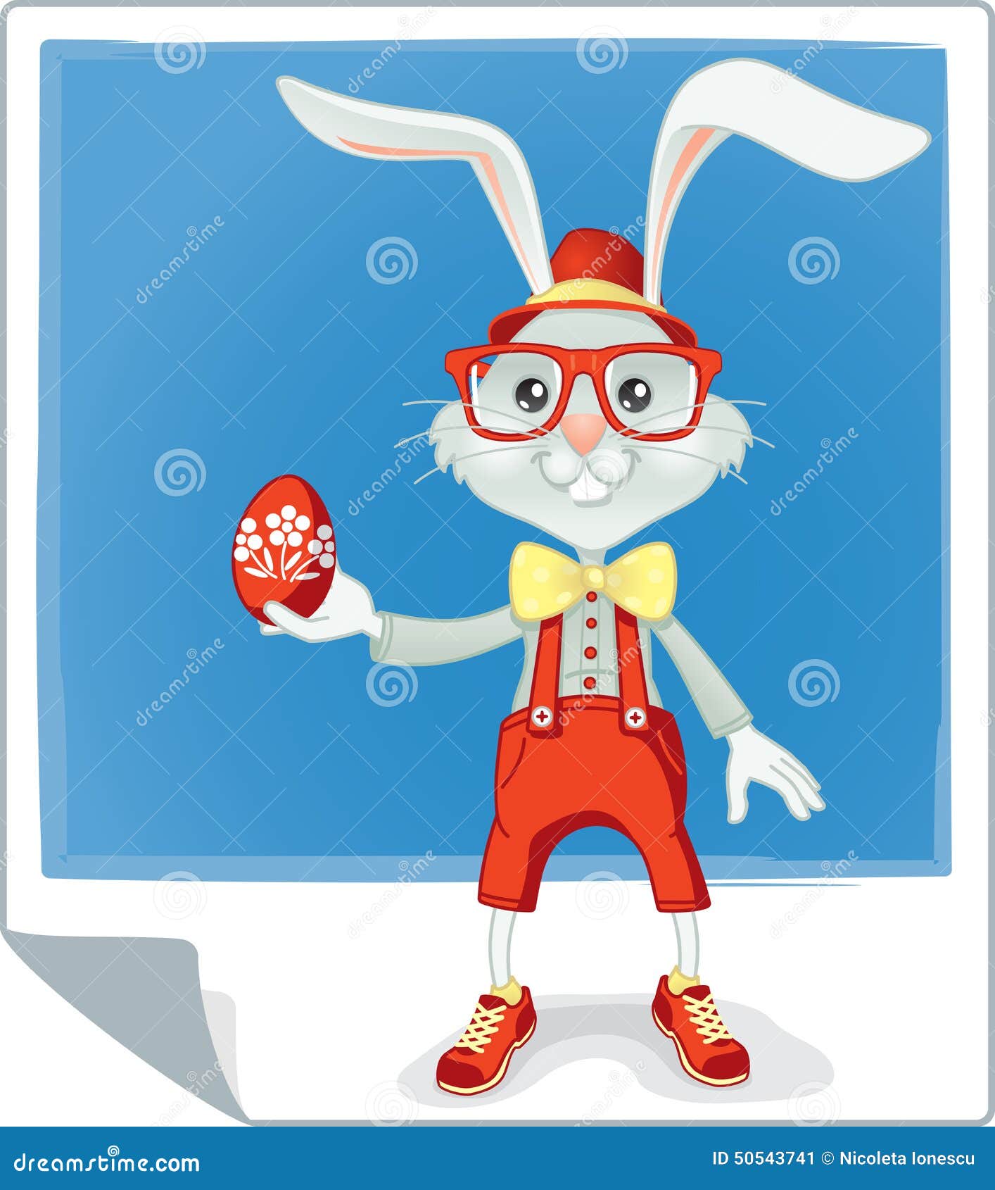Hipster Easter Bunny Cartoon Stock Vector - Illustration of bunny ...