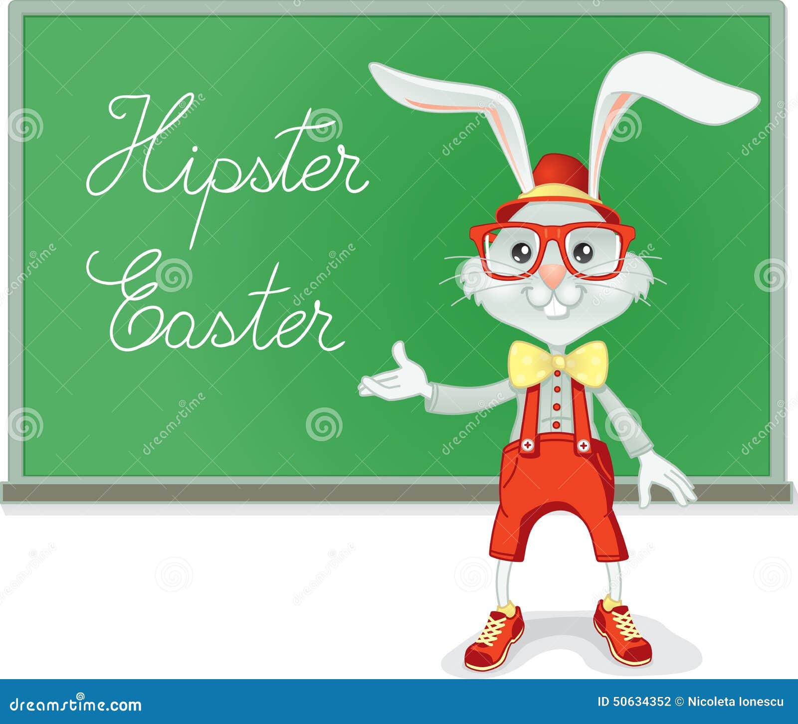 Hipster Easter Rabbit Teacher Vector Cartoon Stock Vector ...