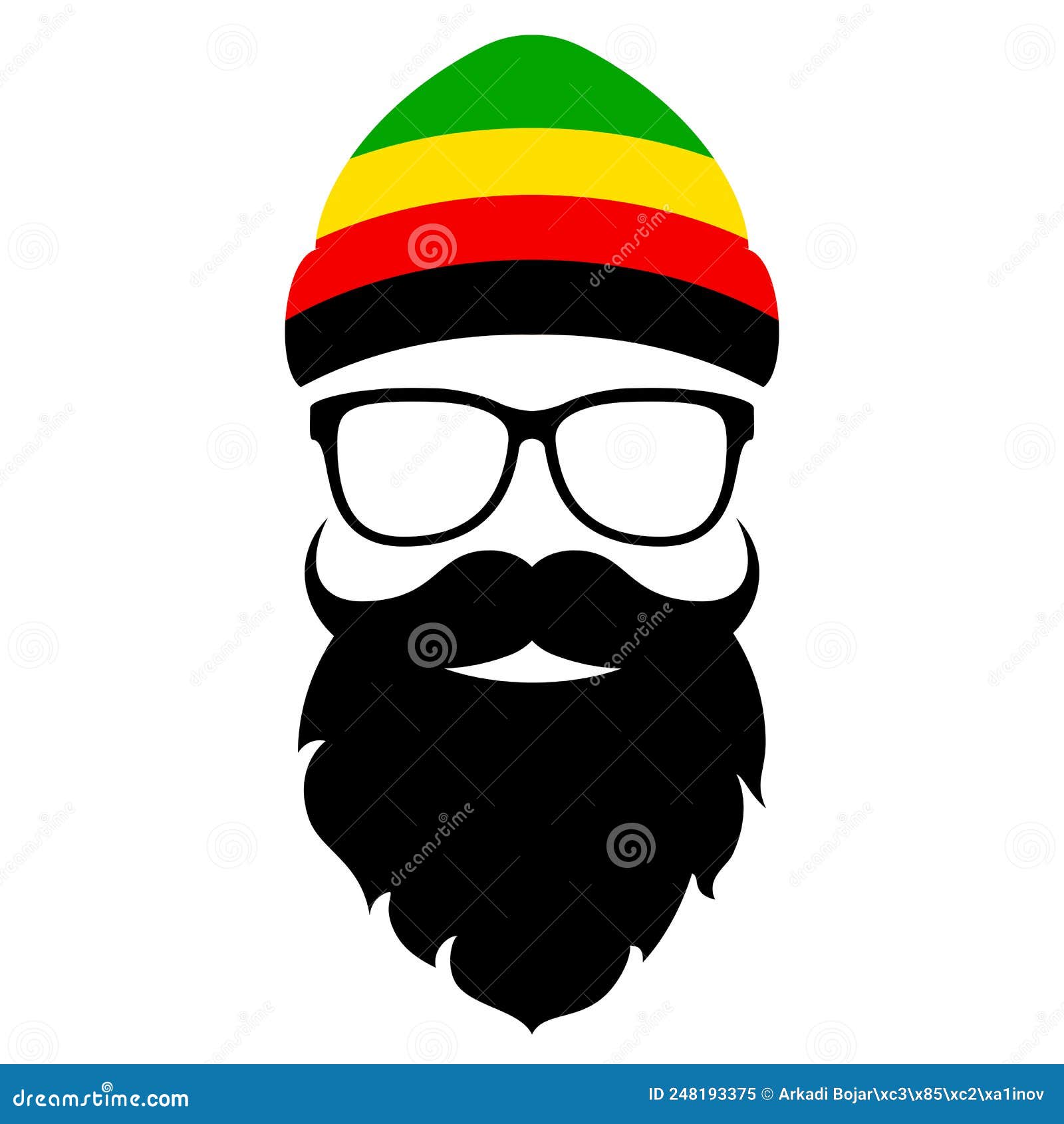 Cartoon Rastaman Face