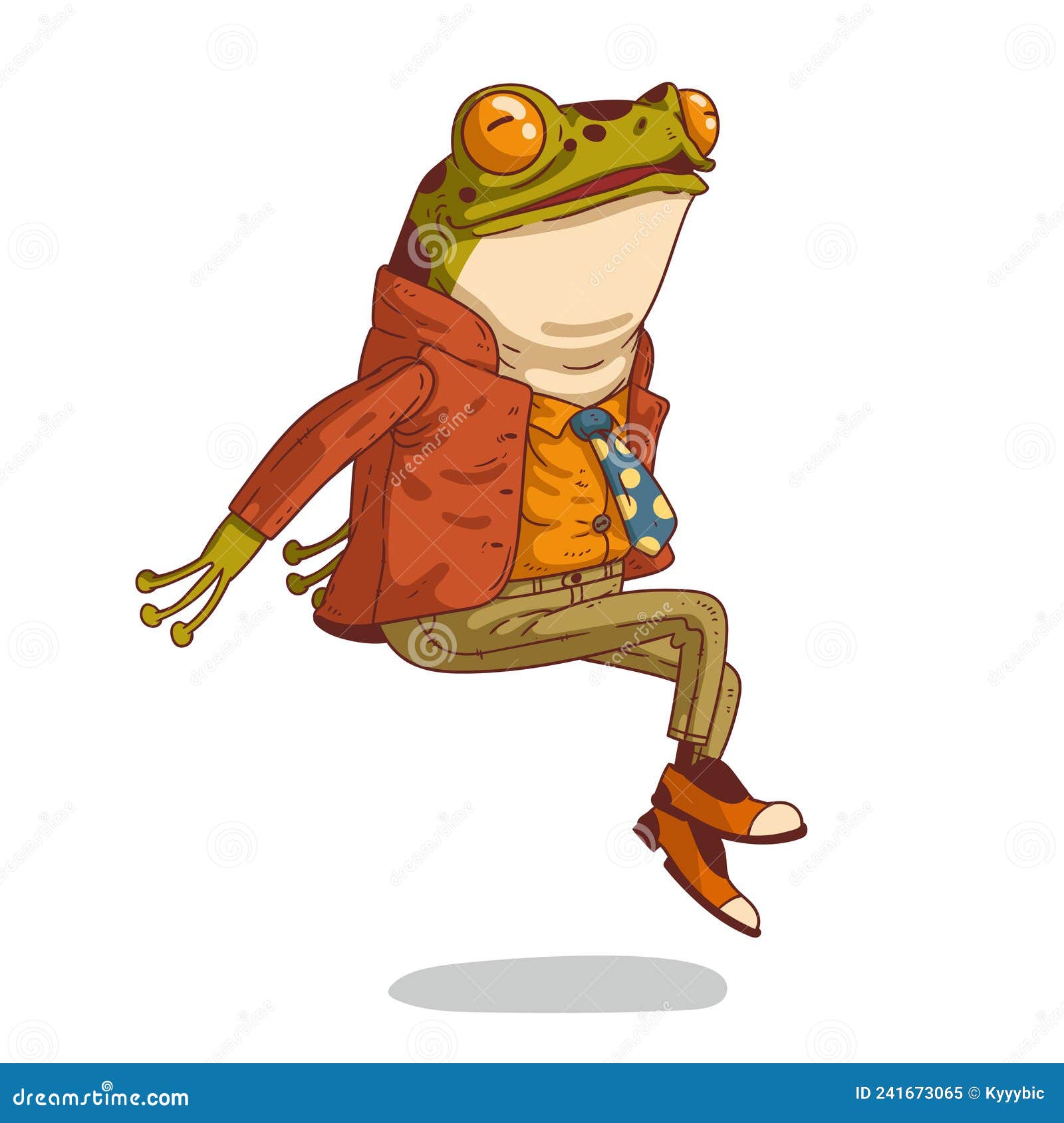 A Hipster Frog In Retro Car. Vector Illustration. Anthropomorphic Frog ...