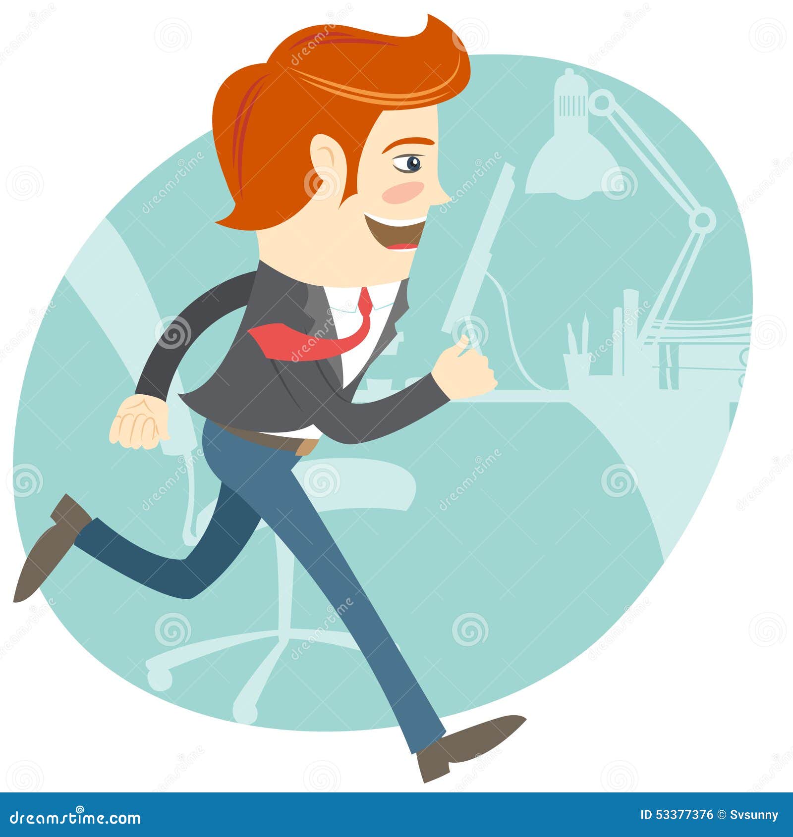 Hipster Funny Office Worker Running Stock Vector - Illustration of fast ...