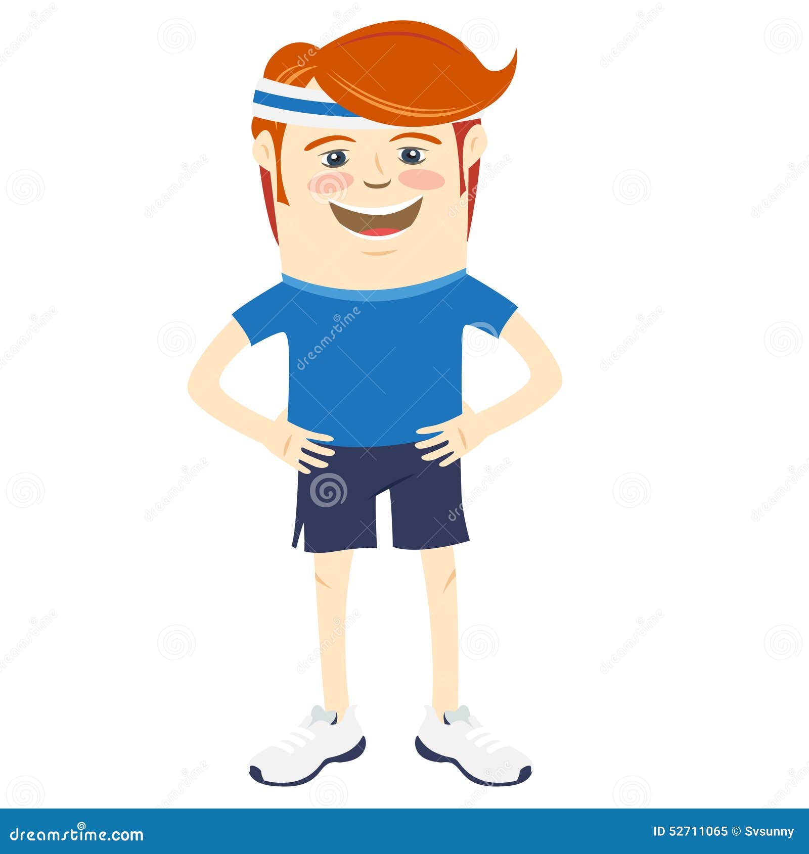 Hipster Funny Sportsman. Flat Style Stock Vector - Illustration of ...