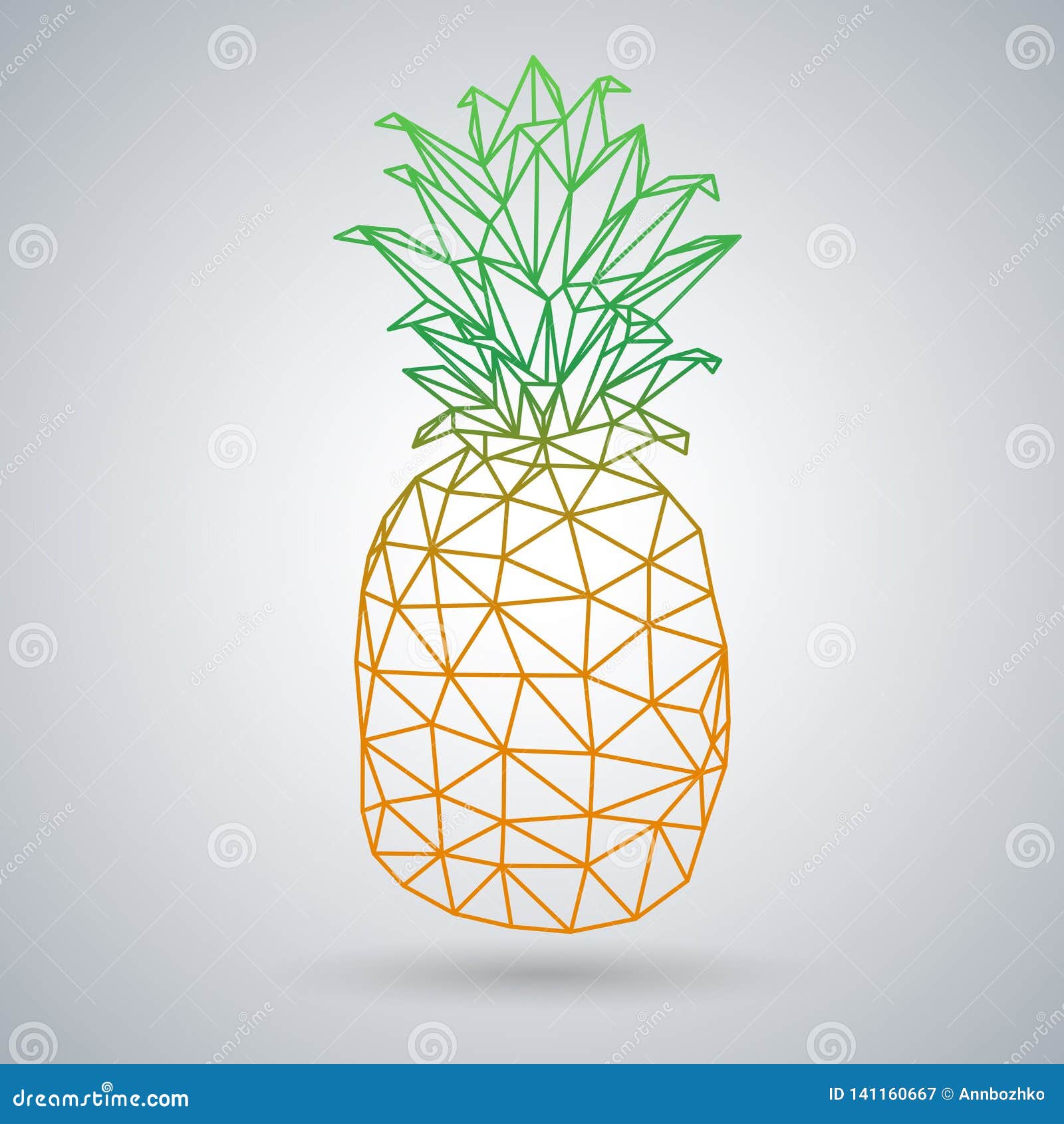 Hipster Geometric Polygonal Fruit Pineapple. Triangle Illustration Stock Vector - Illustration ...