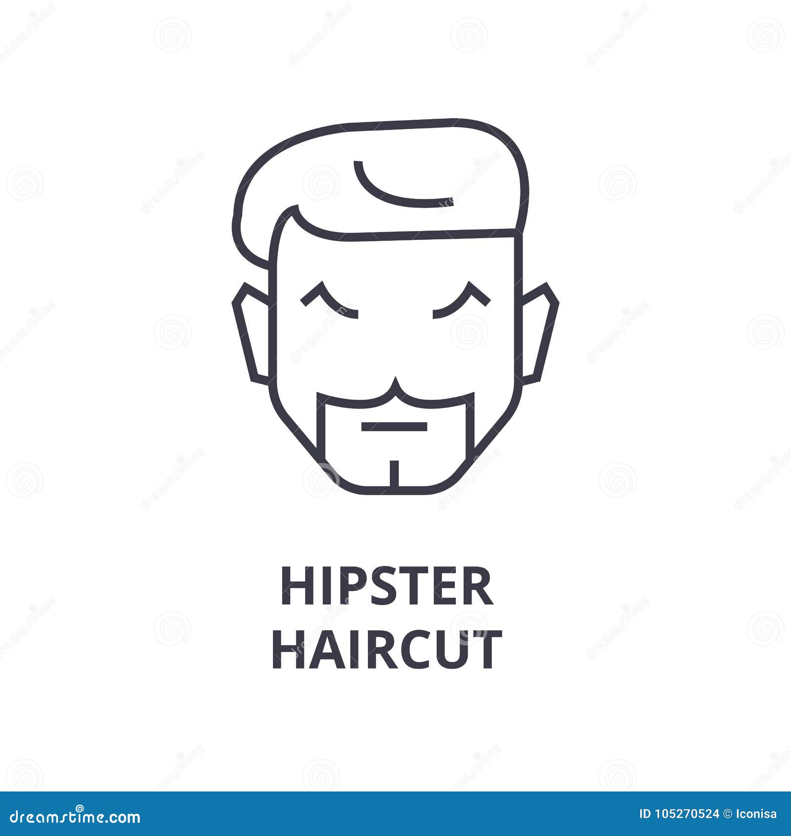 Hipster Haircut Line Icon, Outline Sign, Linear Symbol, Vector, Flat ... Hipster Haircut Line Icon, Outline Sign, Linear Symbol, Vector, Flat ...
