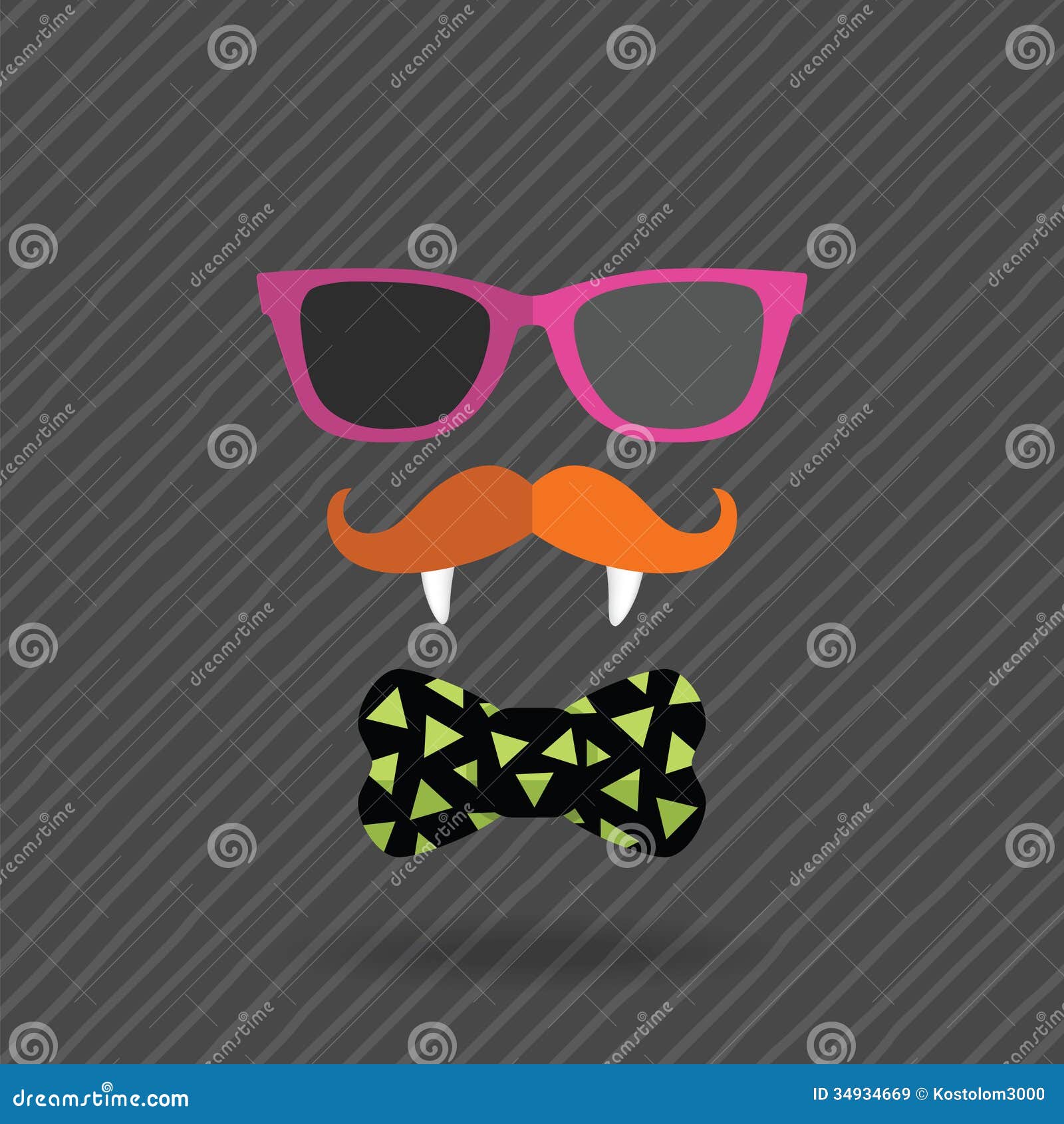 Hipster Halloween Man with Glasses, Mustache Stock Vector ...