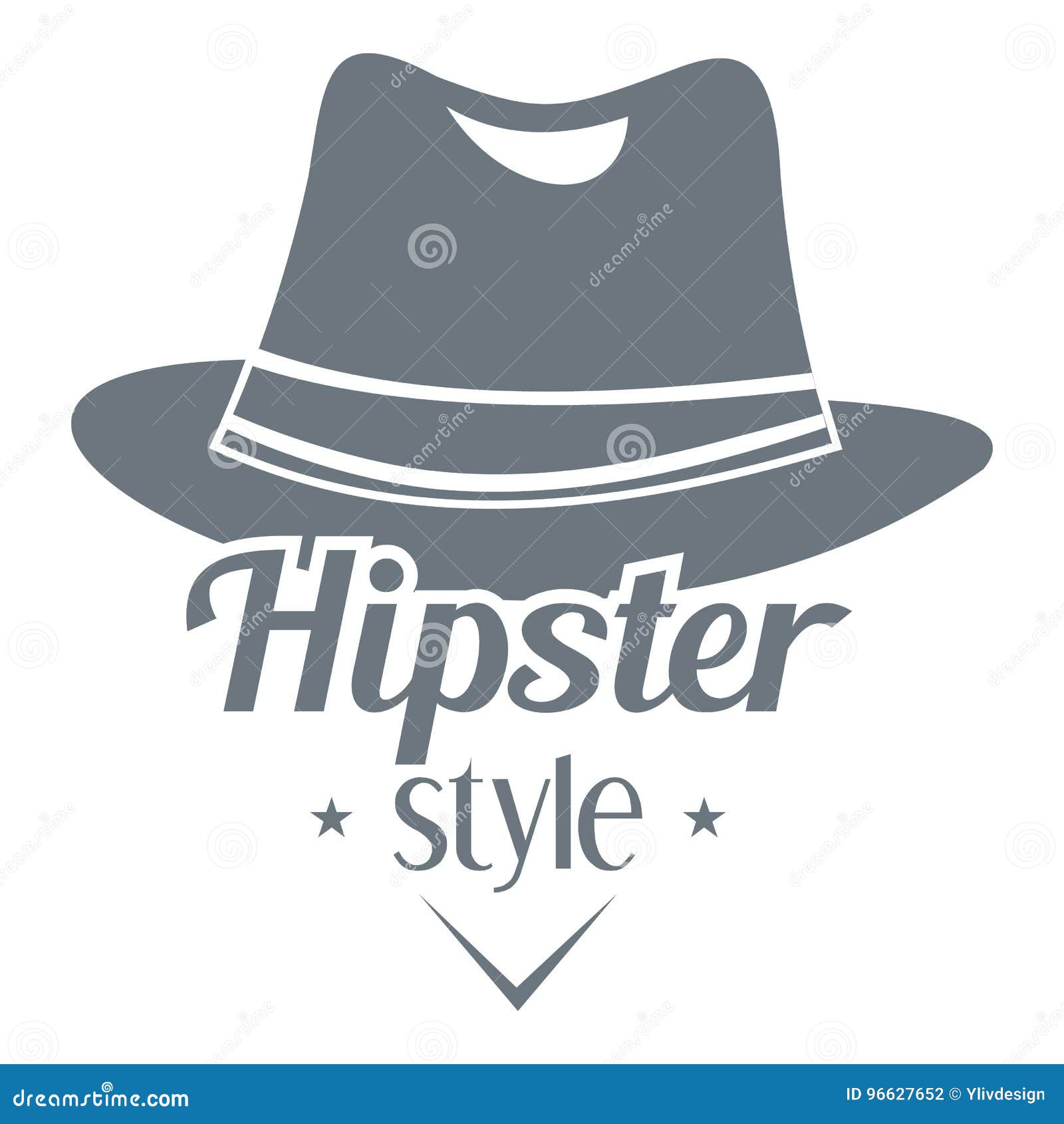 Hipster Hat Logo, Simple Style Stock Vector - Illustration of cartoon ...