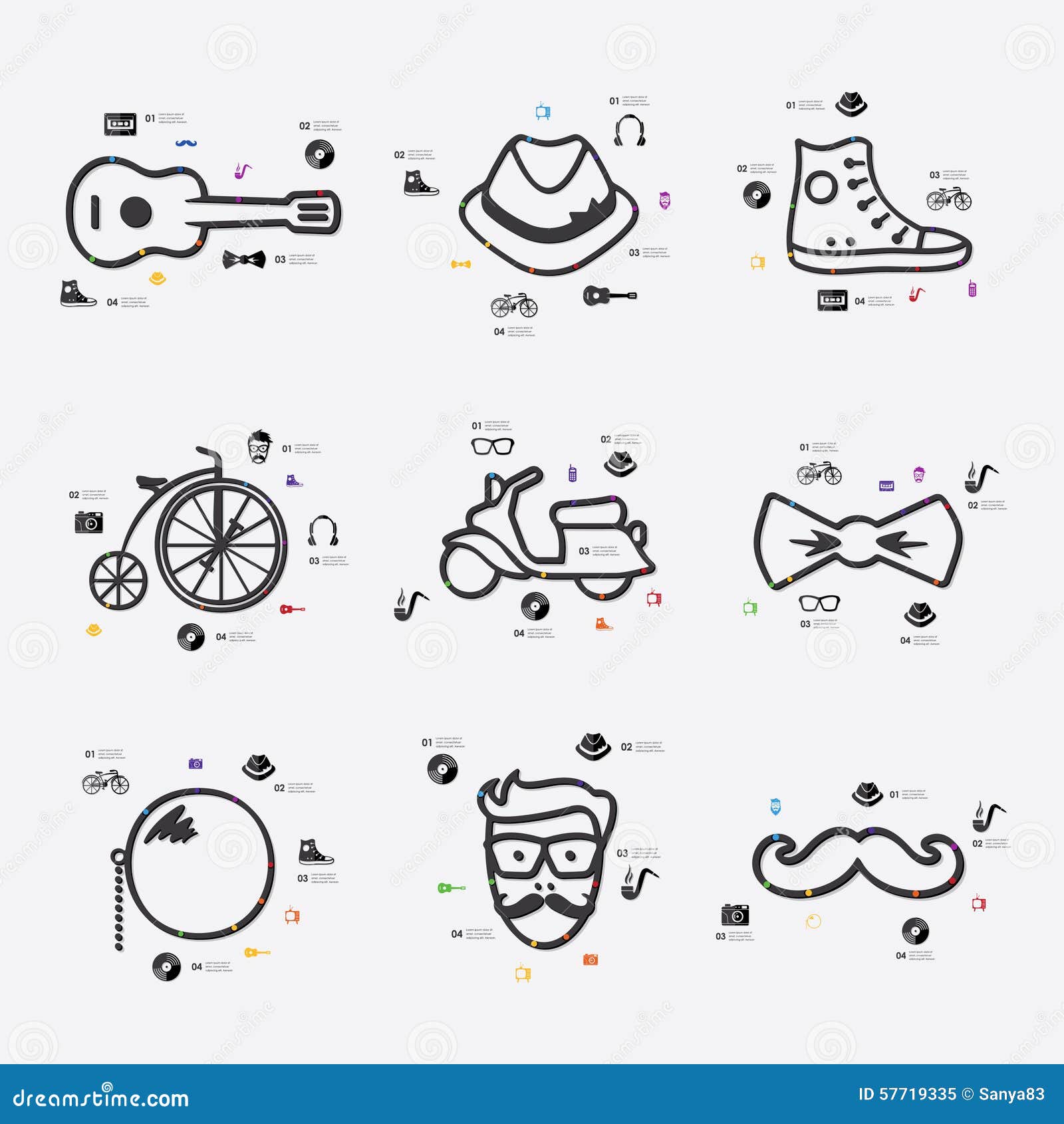 Hipster infographic stock vector. Illustration of knowledge - 57719335