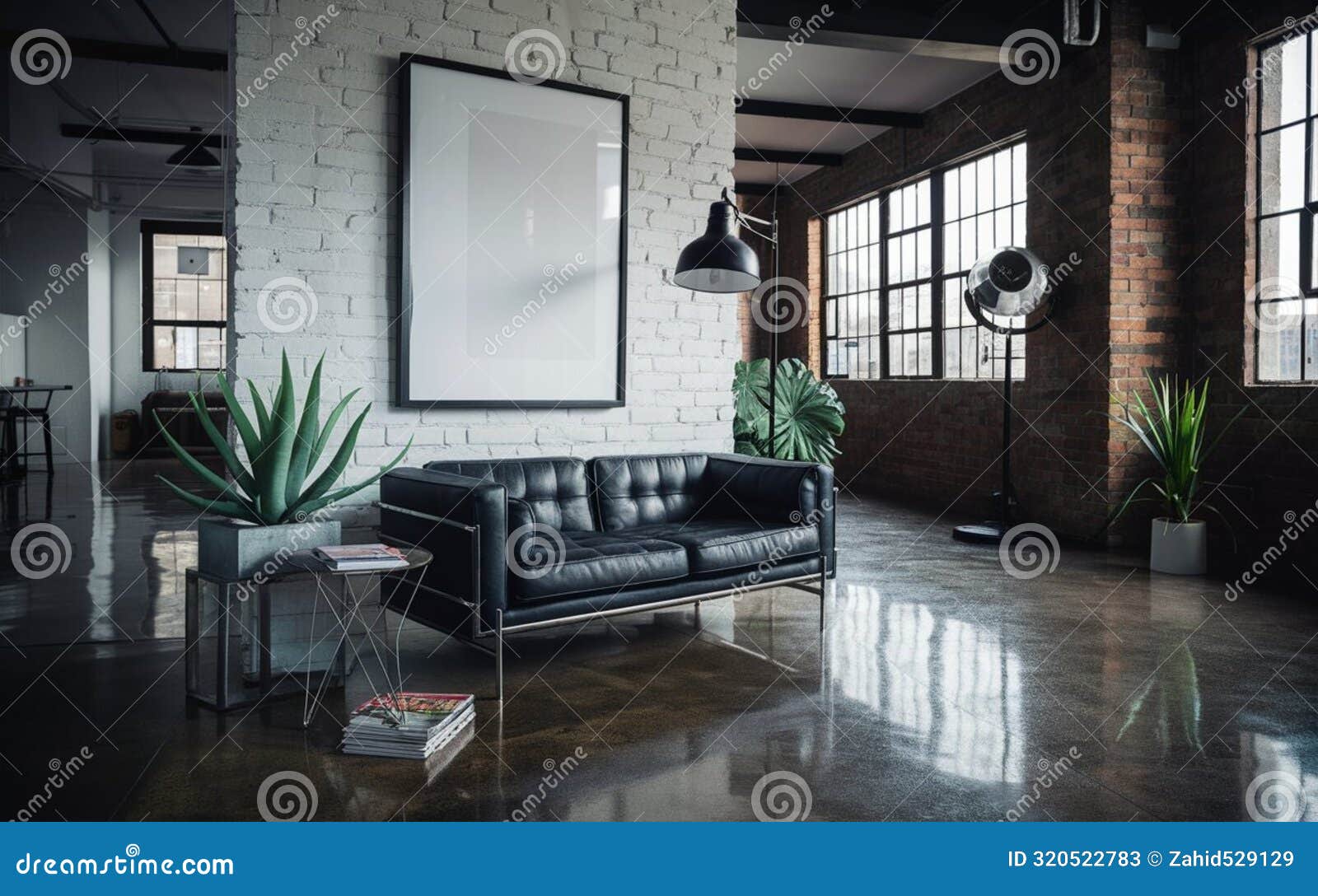 Hipster Interior Design Wall Mockup Showcase Stock Illustration ...