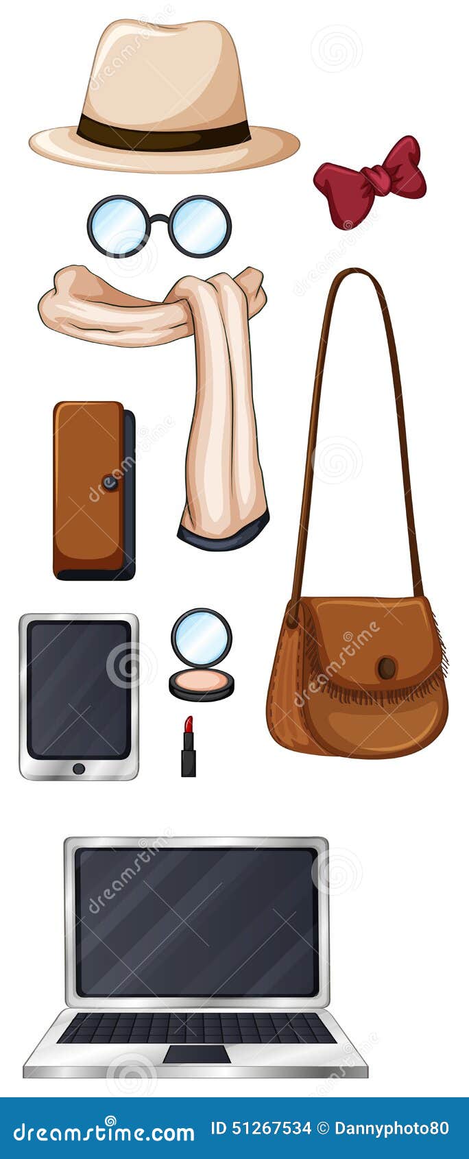 Hipster items stock vector. Illustration of clipart, glasses - 51267534