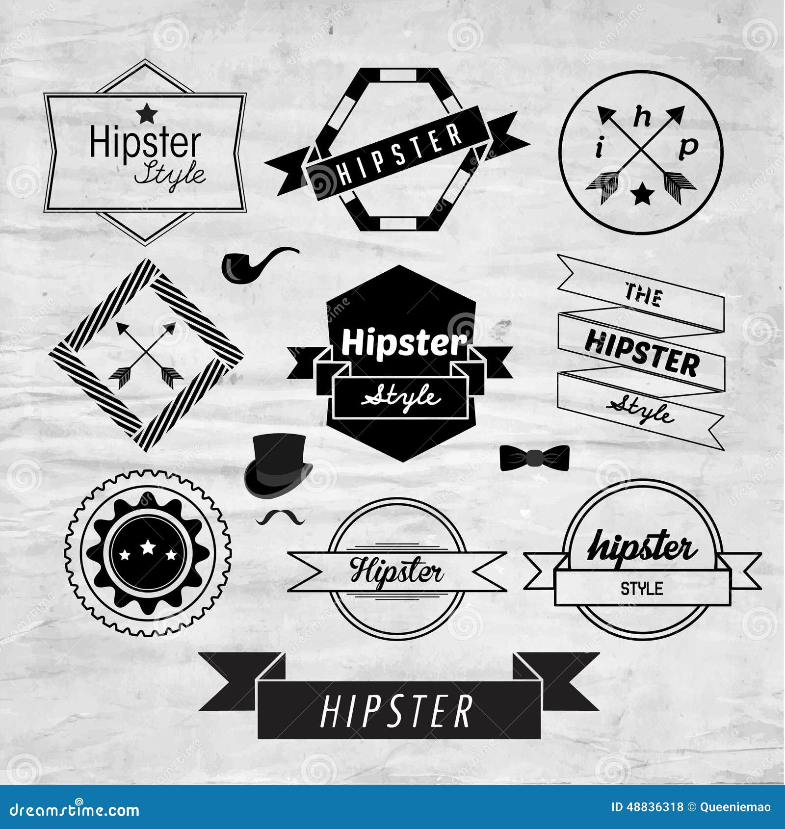Hipster Label and Badge Icon Vector Design Stock Vector - Illustration ...