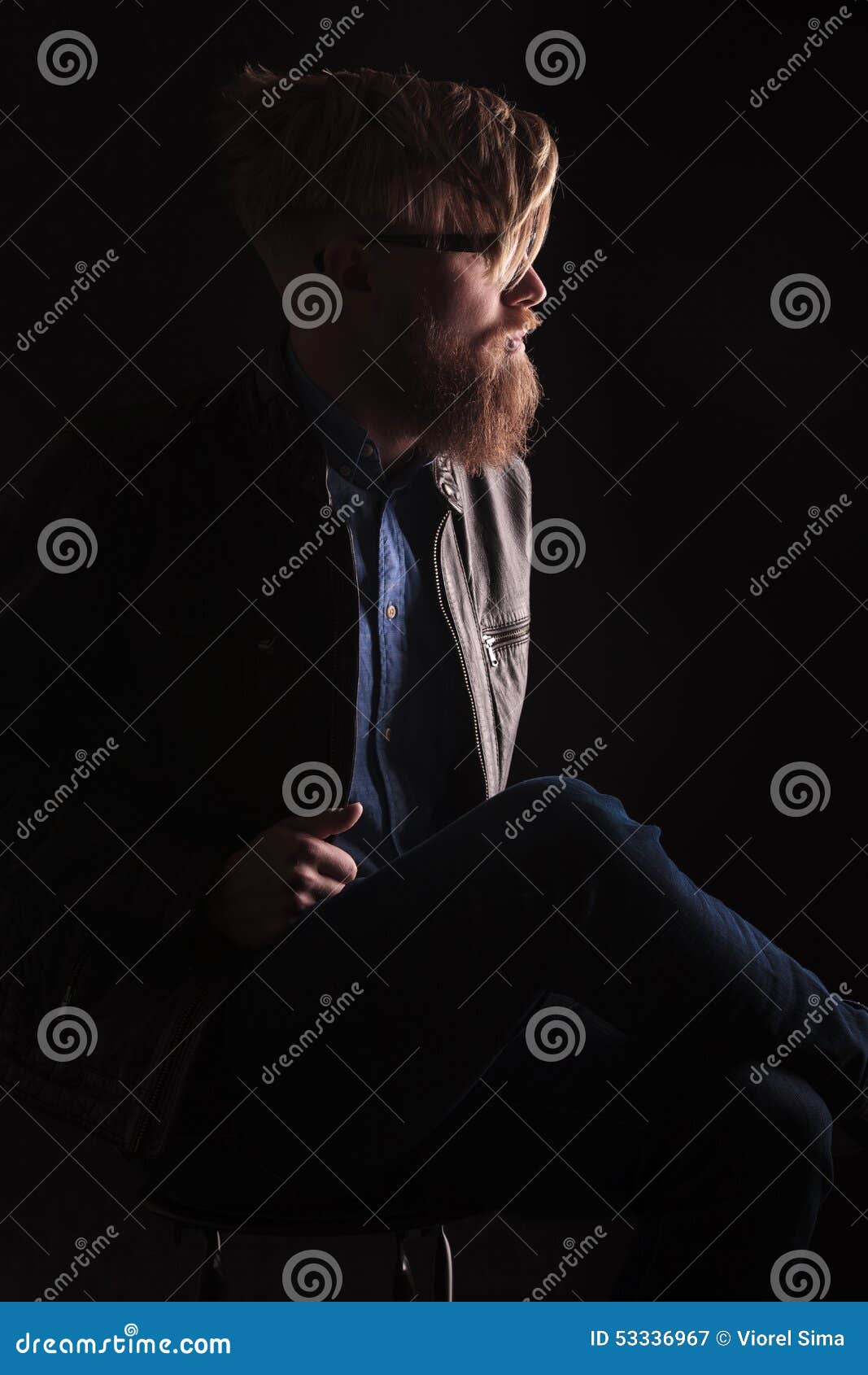 Hipster Man Looking Away from the Camera Stock Image - Image of nice ...