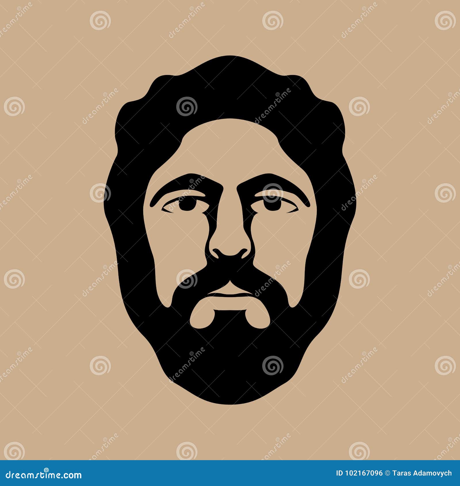 Hipster Men Head Face Vector Illustration Front Stock Vector ...