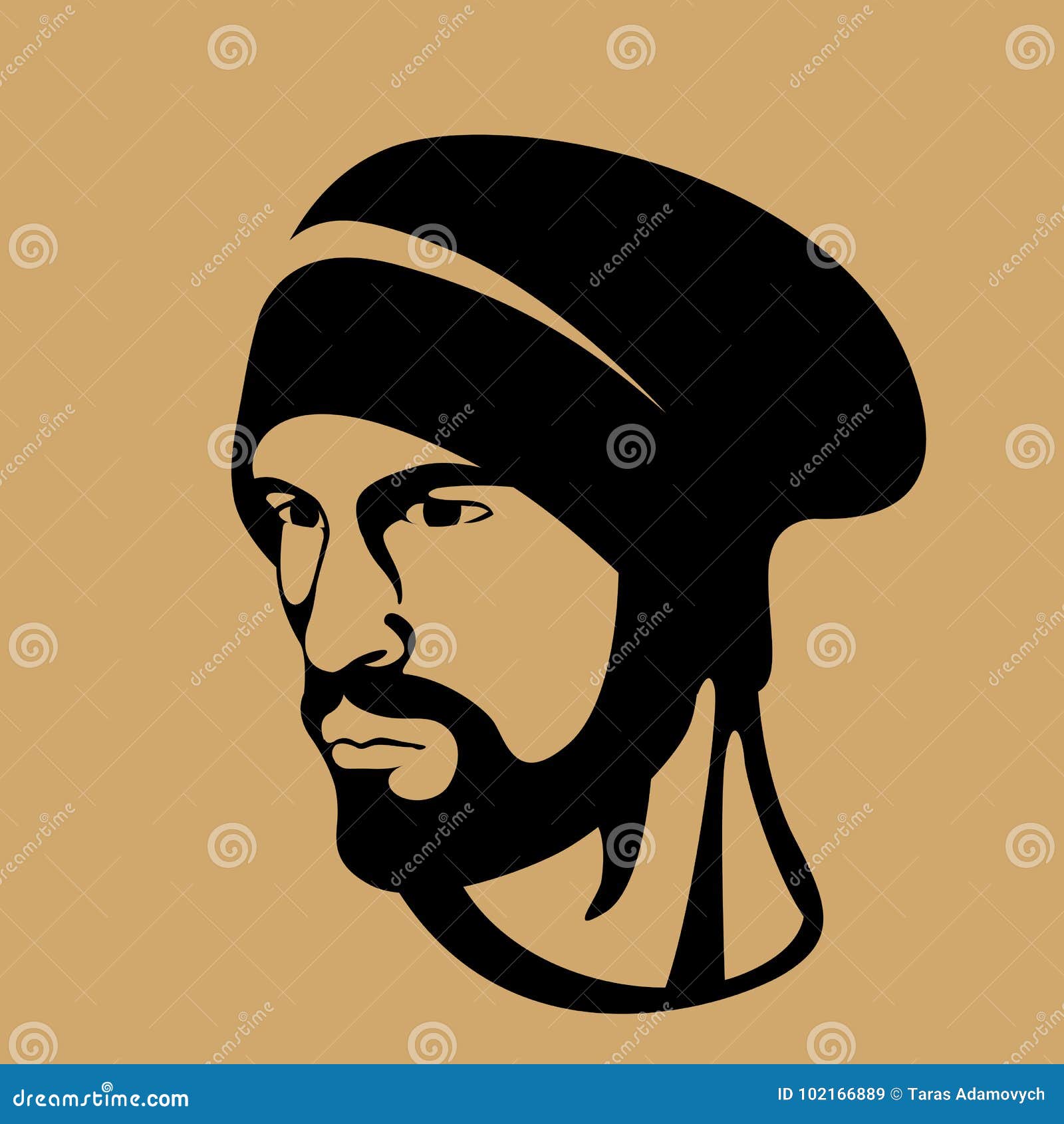 Hipster Men Head Face Vector Illustration Profile Stock Vector ...
