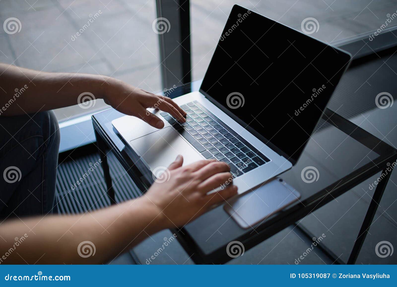 Closely of a Man Project Manager Using Laptop Computer for Work ...