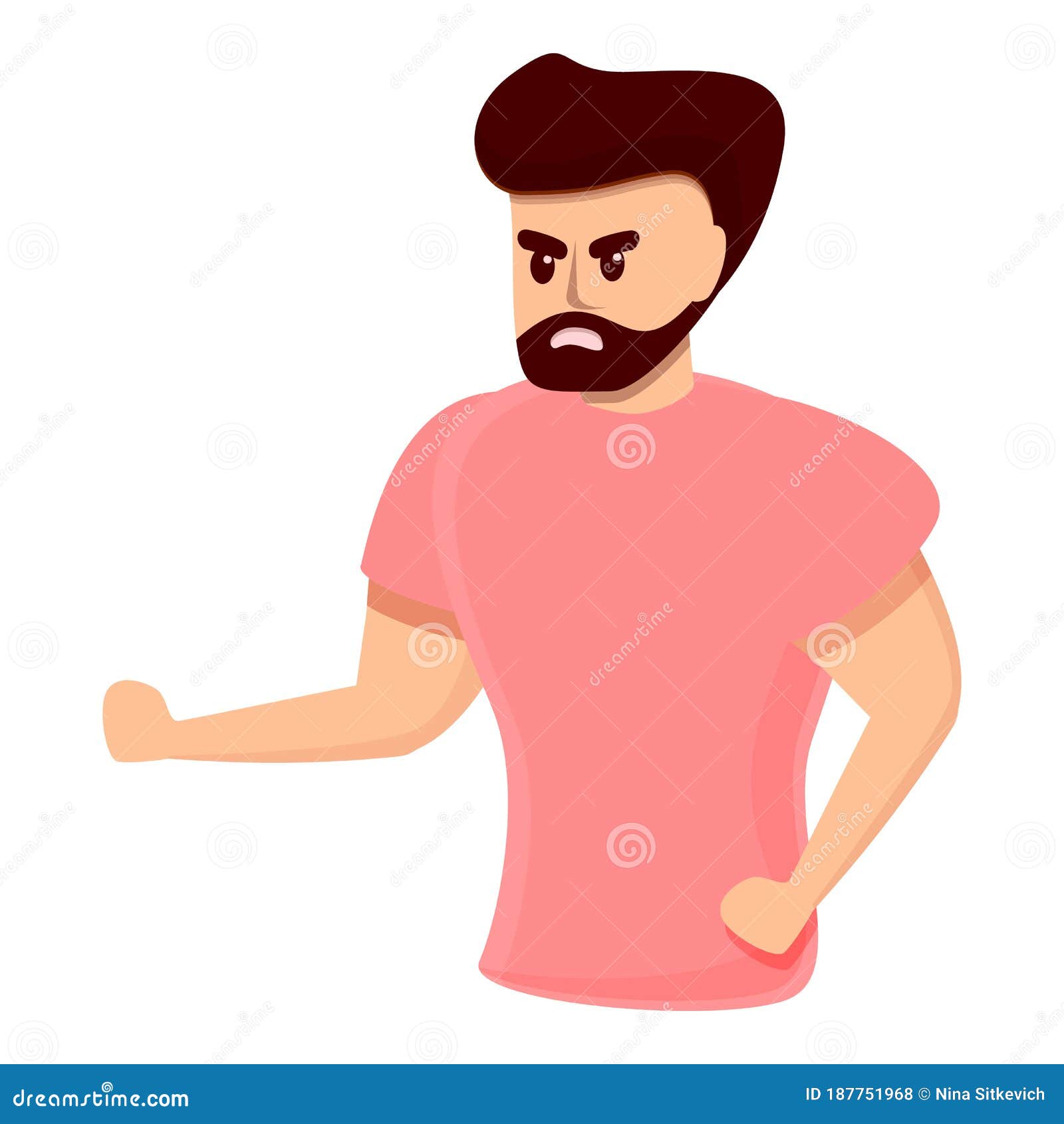 Hipster Rage Icon, Cartoon Style Stock Vector - Illustration of beard ...