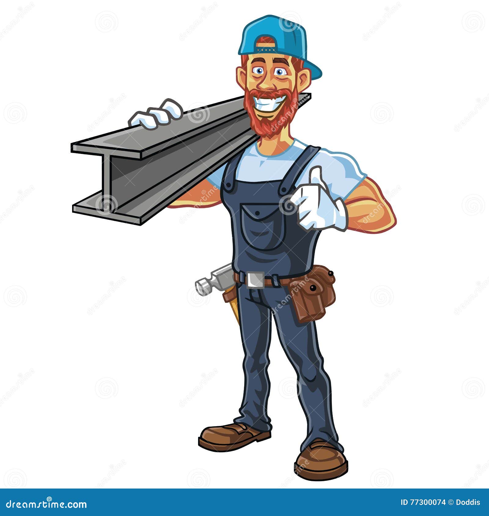 Hipster Repairman Cartoon Character Design Stock Vector - Illustration ...