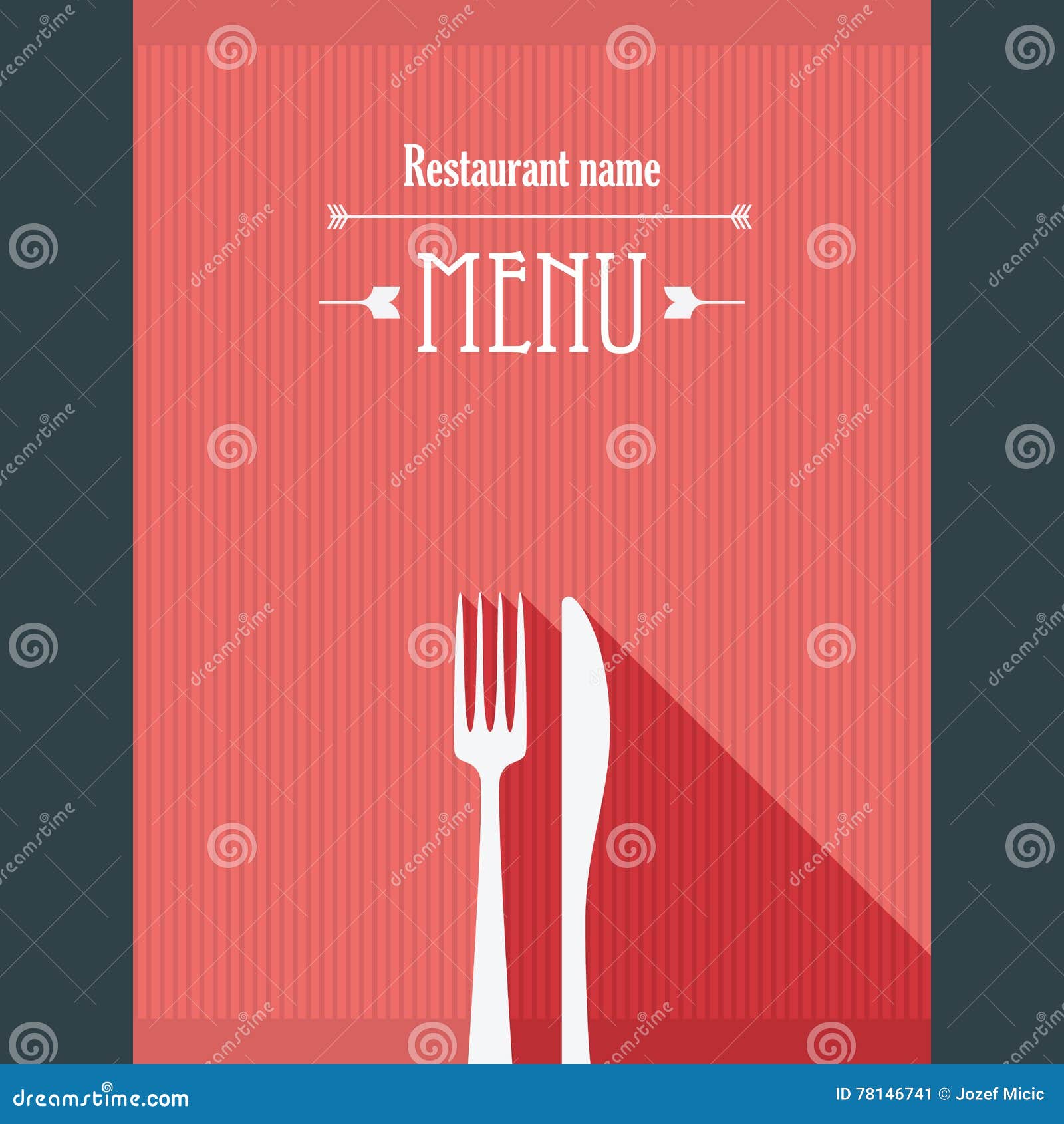 Hipster Restaurant Menu Template in Vintage Style with Long Shadows ...