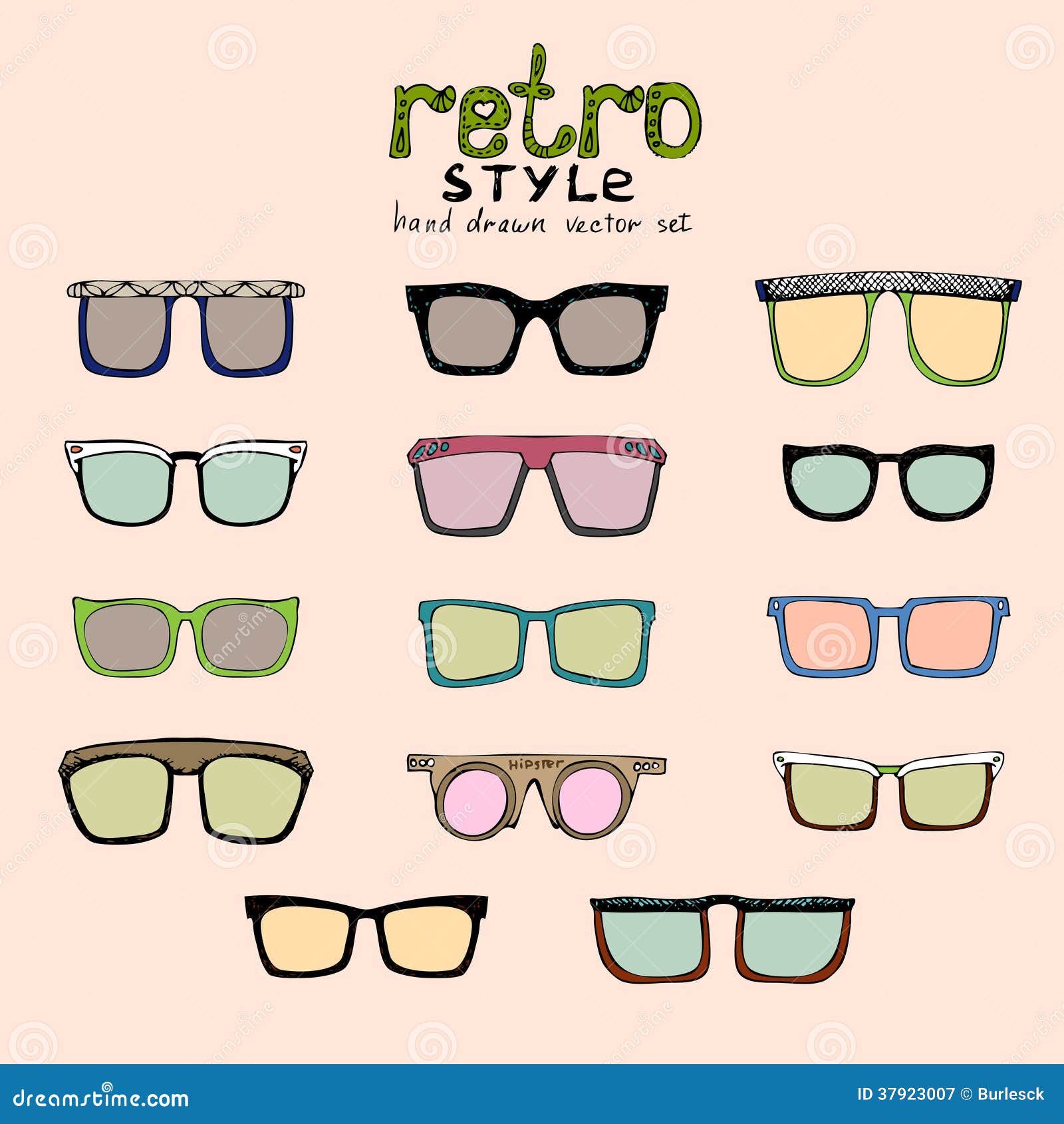 Hipster retro glasses stock vector. Illustration of accessory - 37923007
