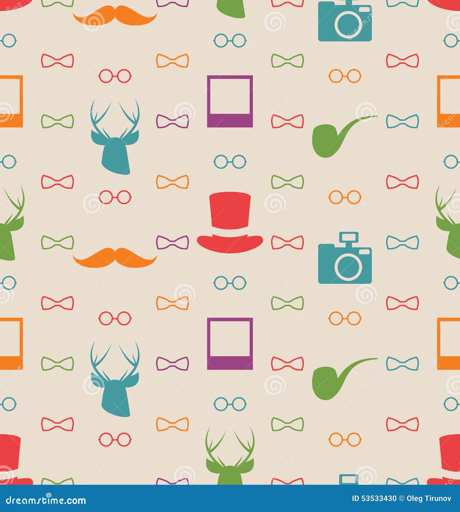 Hipster Seamless Texture, Pattern with Vintage Colors Stock Vector ...