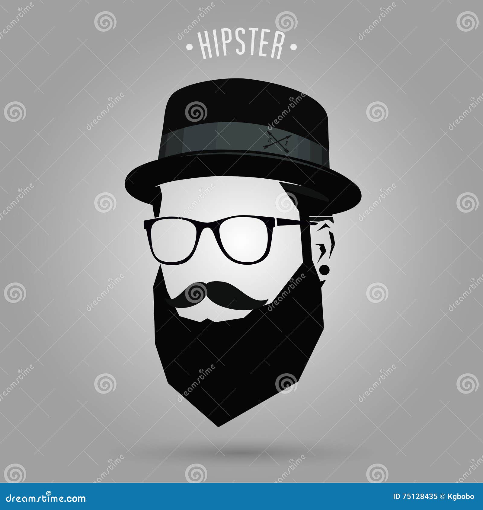 Hipster sign hat stock vector. Illustration of graphic - 75128435