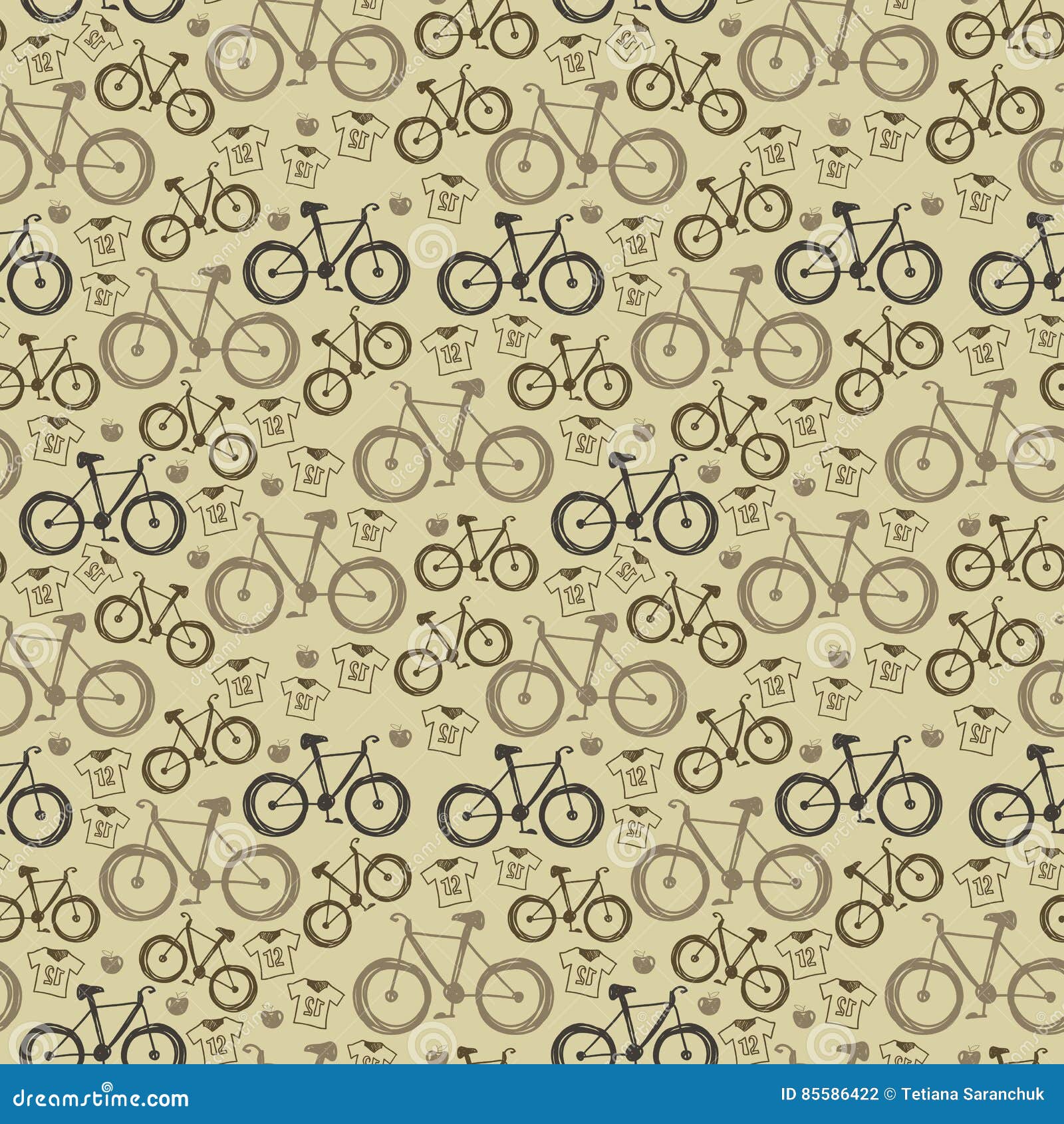 Hipster Sport Bicycle Seamless Pattern Stock Vector - Illustration of ...