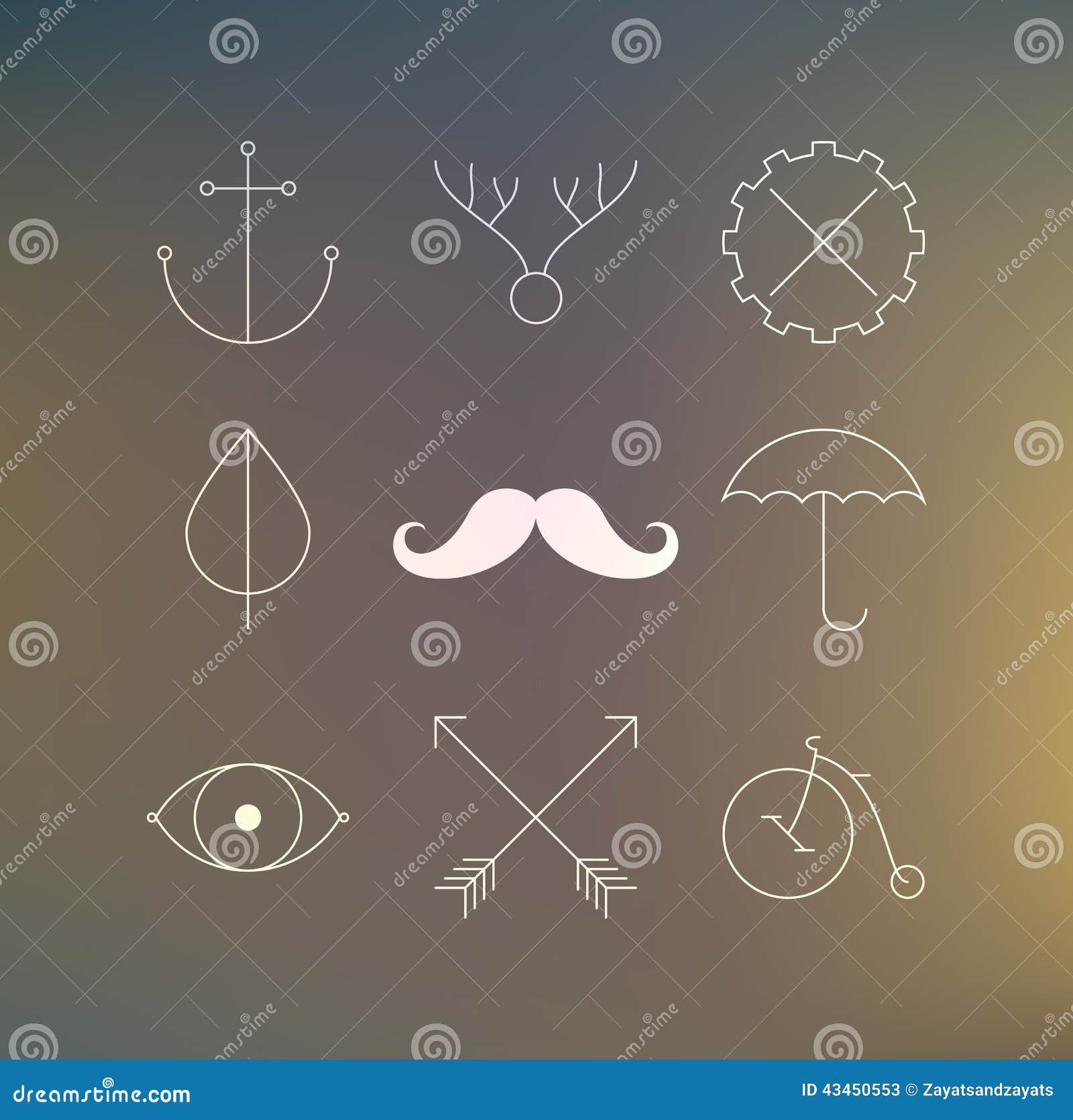 Hipster Stuff stock vector. Illustration of culture, collection - 43450553