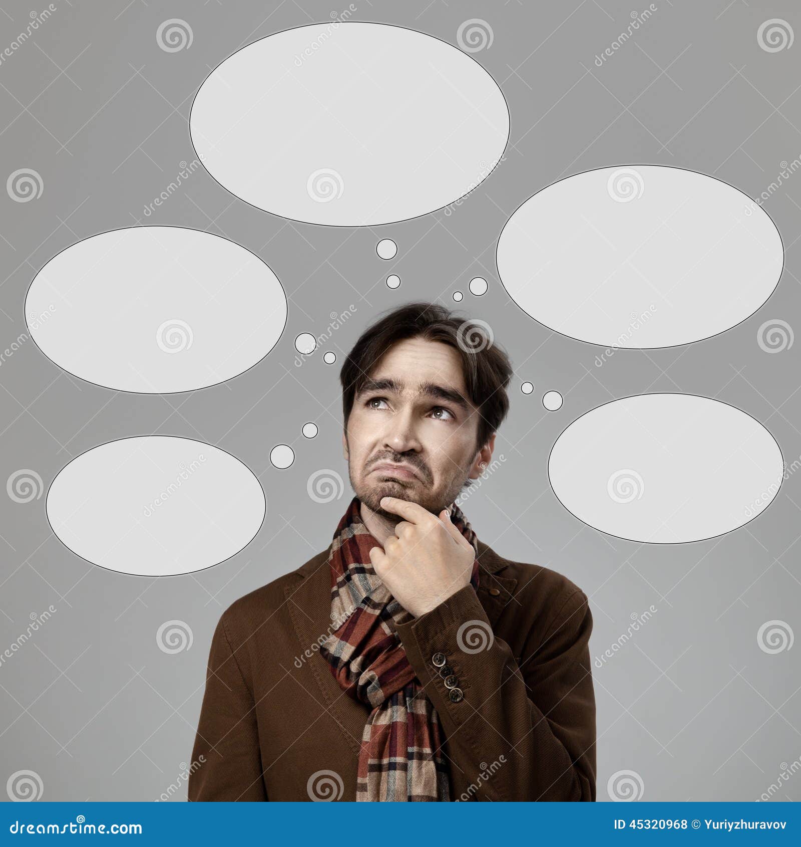 Hipster Style Thinking Man Make a Choice Stock Photo - Image of ...