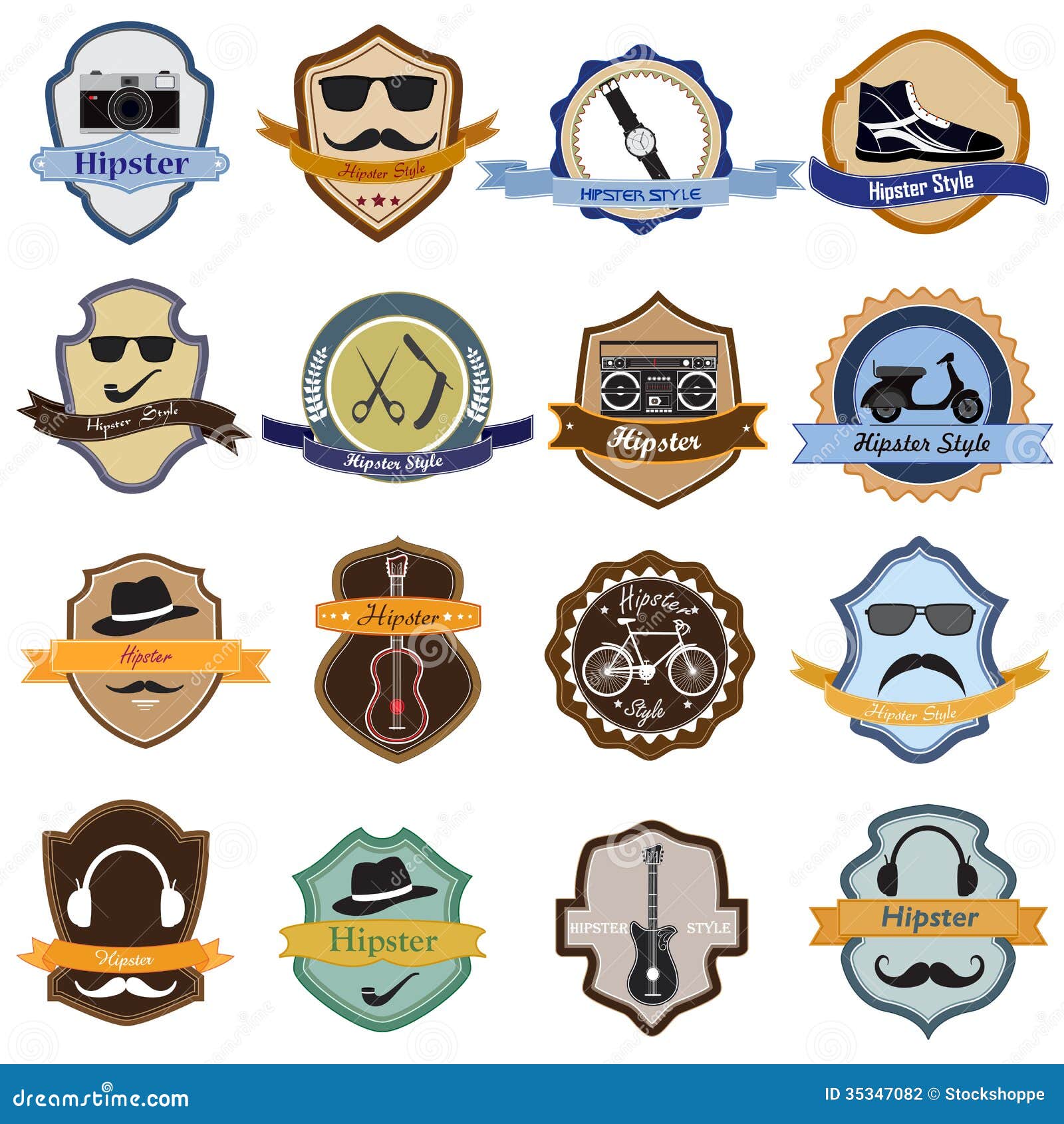 Hipster Style stock vector. Illustration of retro, icon - 35347082