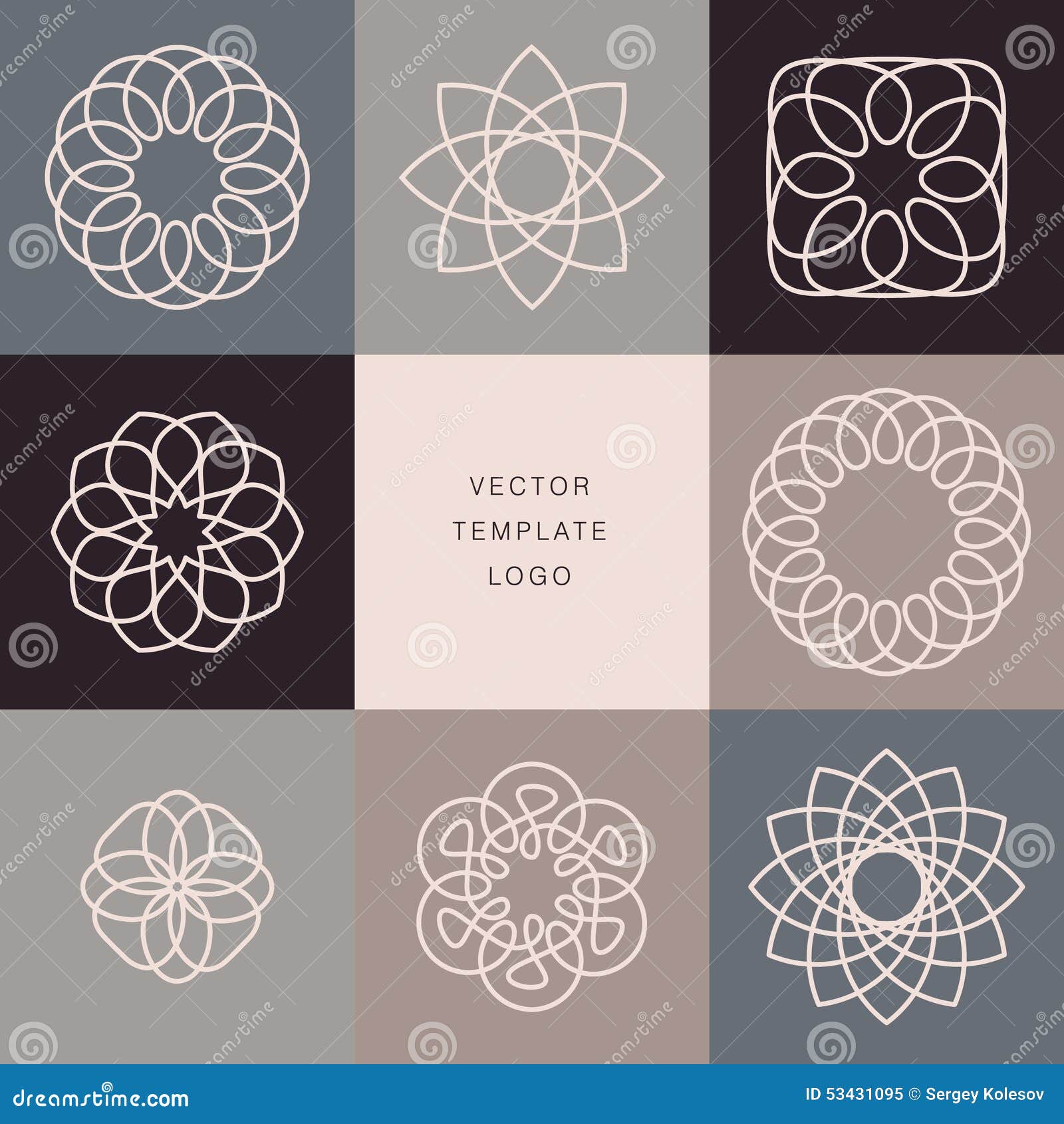 Template Logo RGB Interlocking Ovals Weave Ellipses Cartoon Vector ...