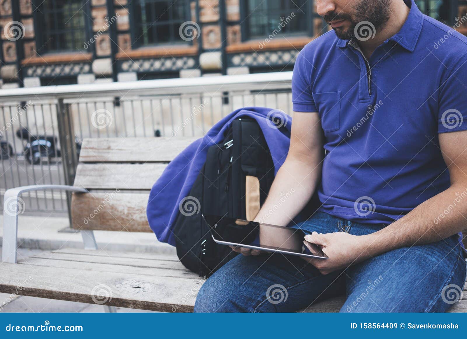 Hipster Texting Message on Tablet Computer or Technology Screen Mockup ...