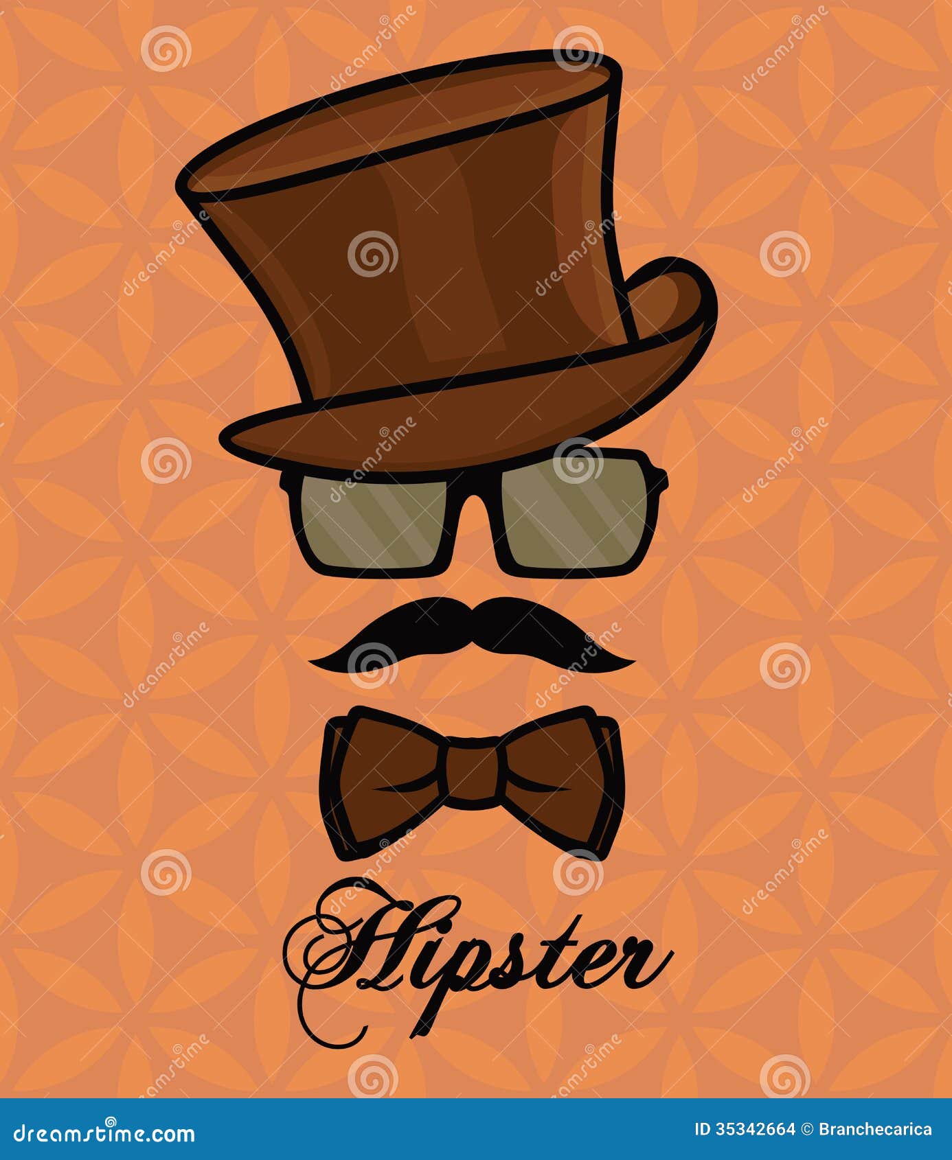 Hipster stock vector. Illustration of attractive, drawn - 35342664