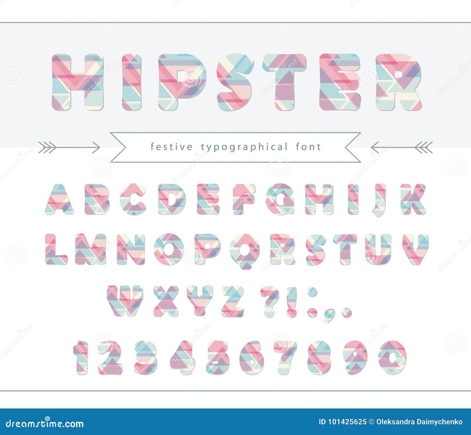 Hipster Vibrant Font. Stylized Letters and Numbers in Pastel Colors ...