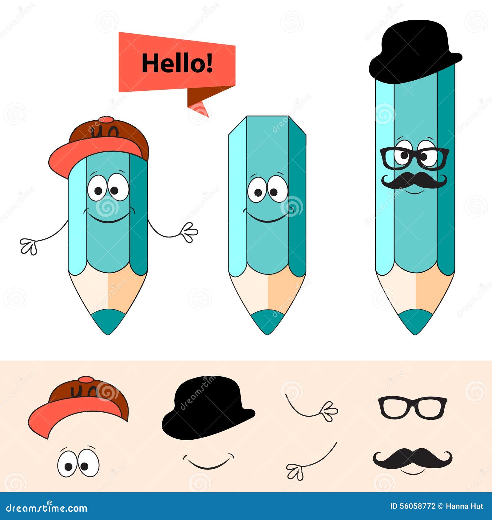 Hipsters cartoon pencil stock illustration. Illustration of hipsters ...