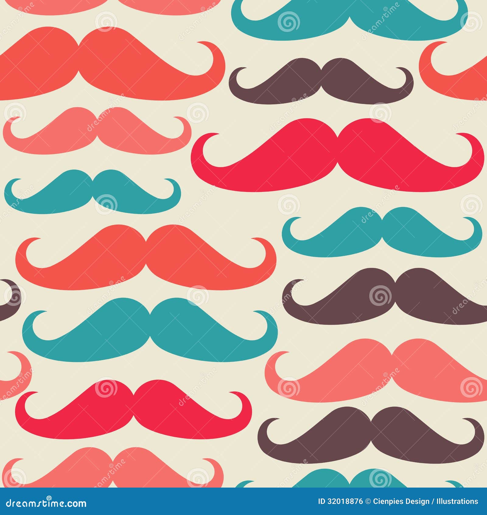 Mustache Seamless Pattern Vector Isolated Wallpaper Background Graphic ...