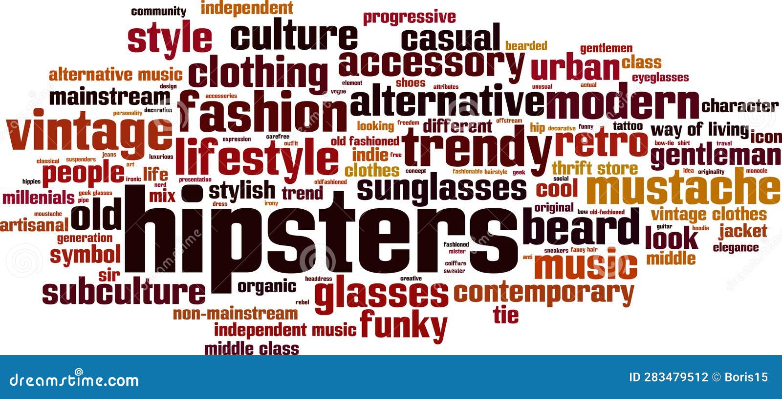 Hipsters word cloud stock vector. Illustration of trendy - 283479512