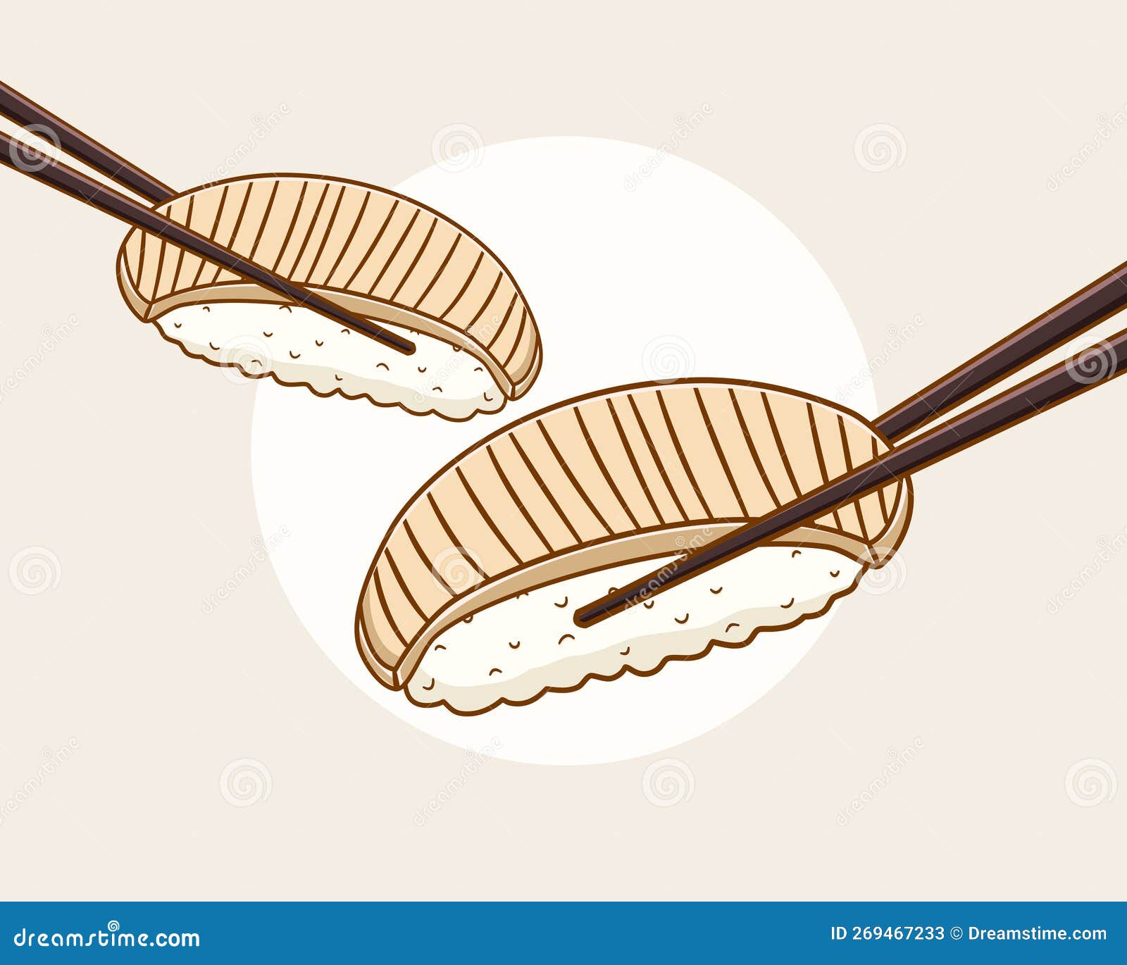 Hirame Sushi Cartoon Illustration | CartoonDealer.com #269467233