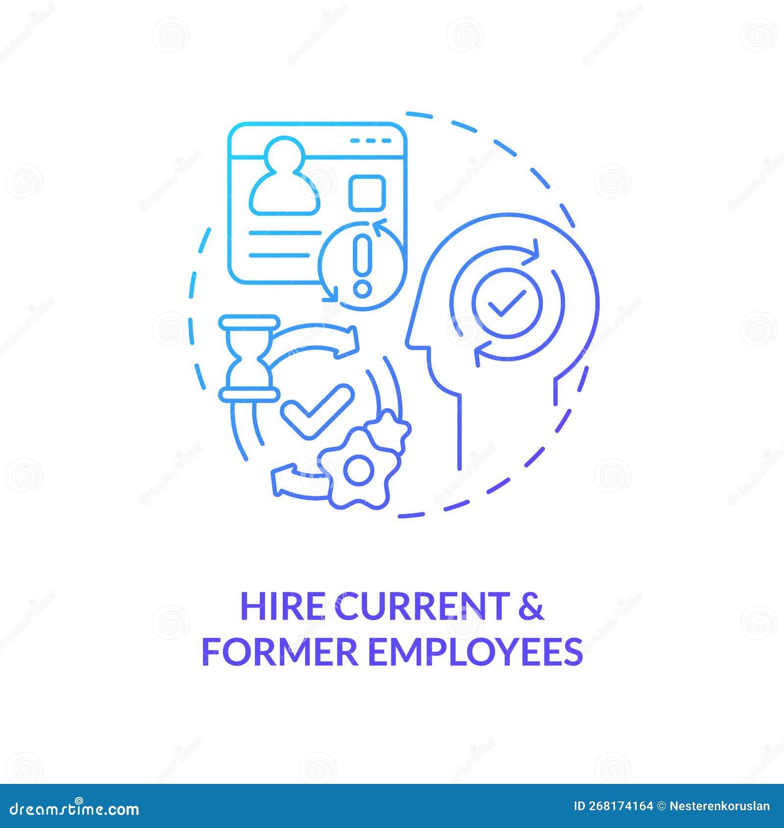 Hire Current and Former Employees Blue Gradient Concept Icon Stock ...