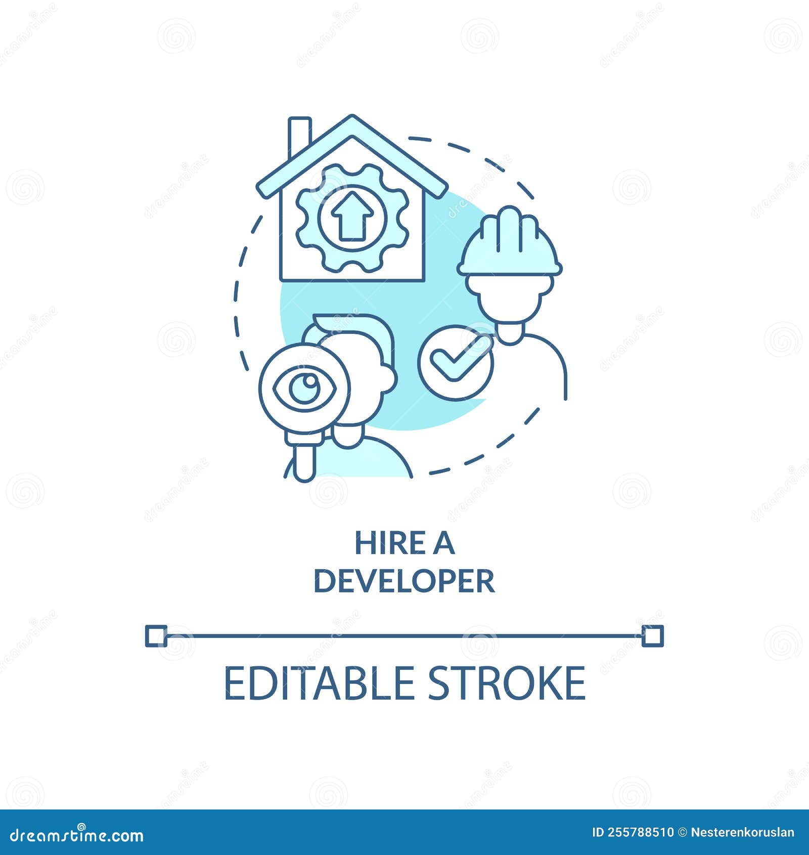 Hire Developer Turquoise Concept Icon Stock Vector - Illustration of project, builder: 255788510