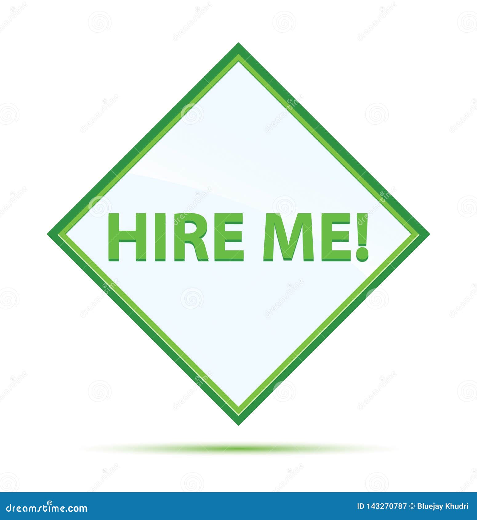 Hire Me! Modern Abstract Green Diamond Button Stock Illustration ...