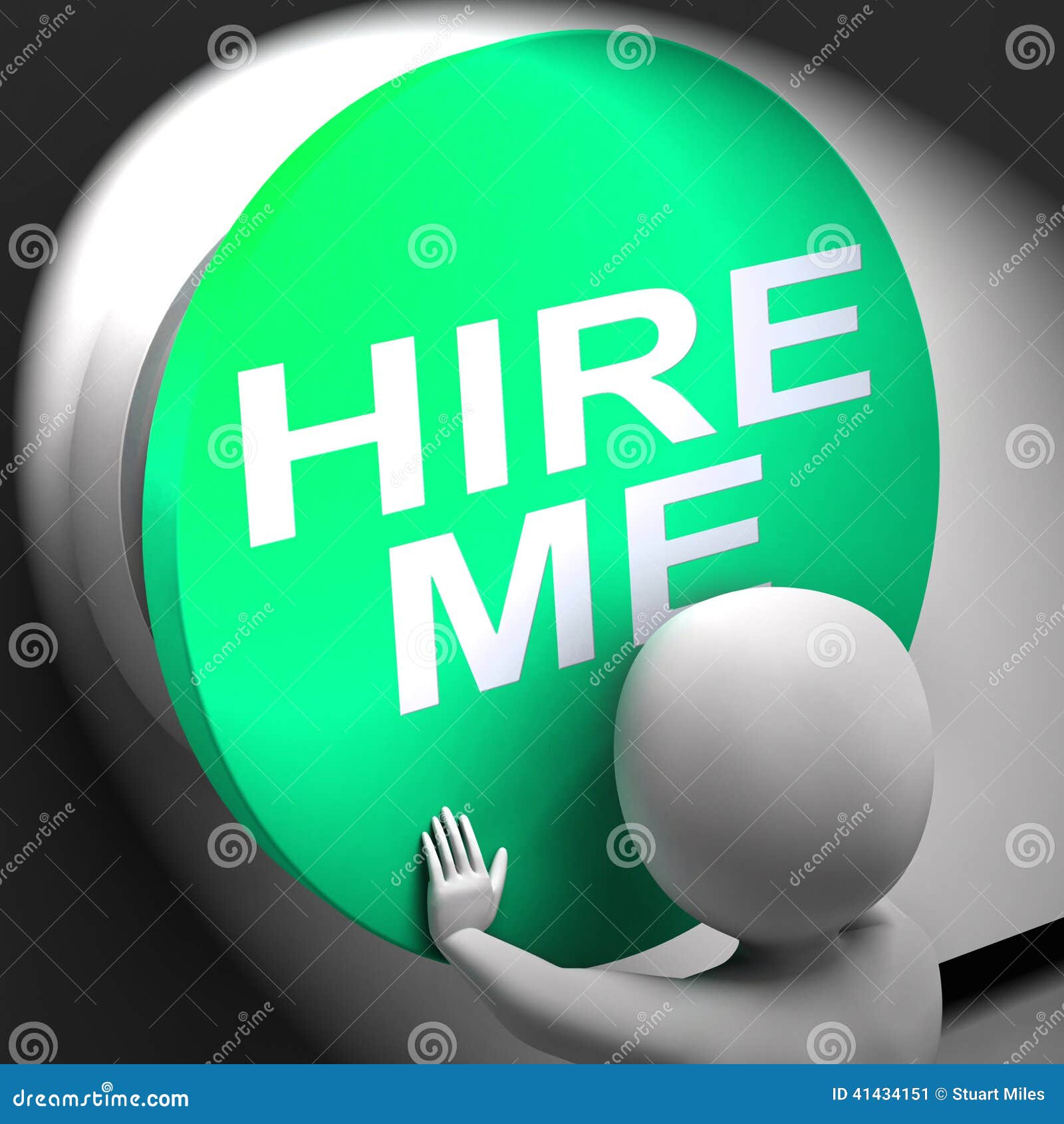 Hire Me Pressed Means Job Applicant or Freelancer Stock Illustration ...