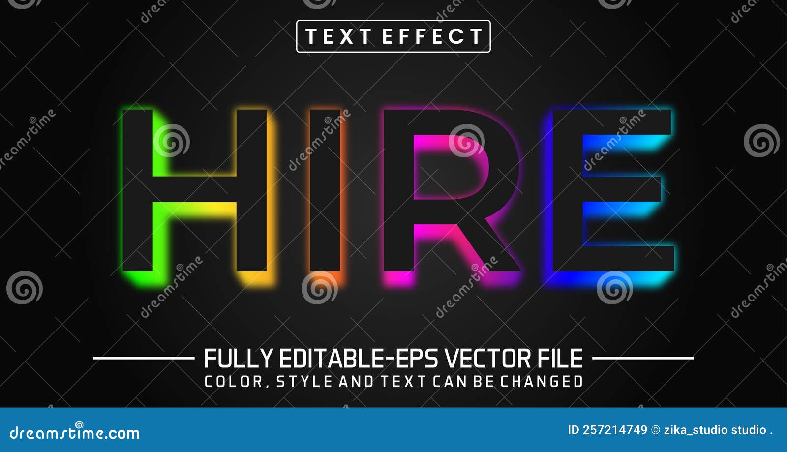 Hire Modern Neon Bright Text Effect Full Editable Text Stock Vector ...